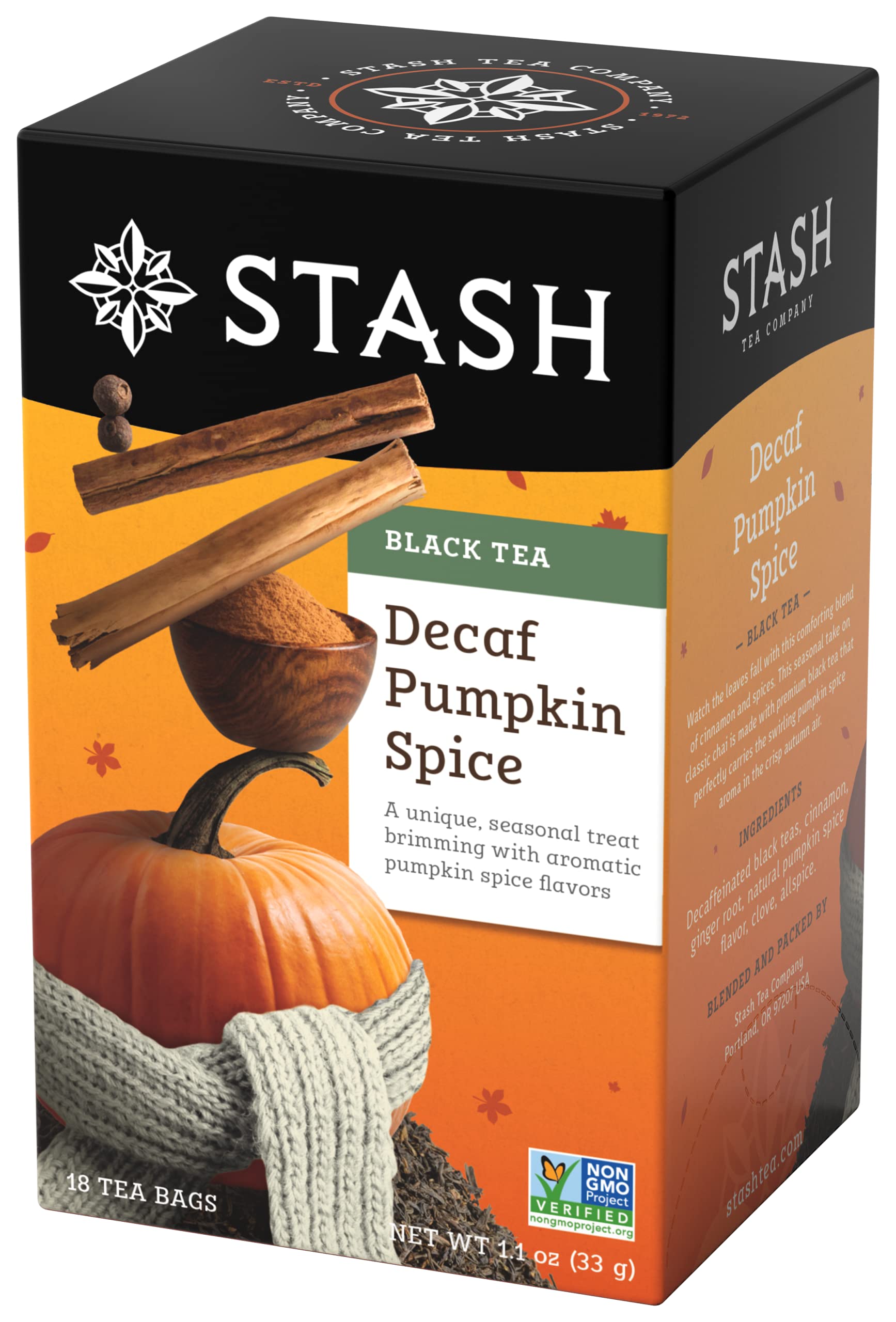 Amazon.com : Stash Tea Decaf Pumpkin Spice Black Tea - Decaf, Non-GMO ...