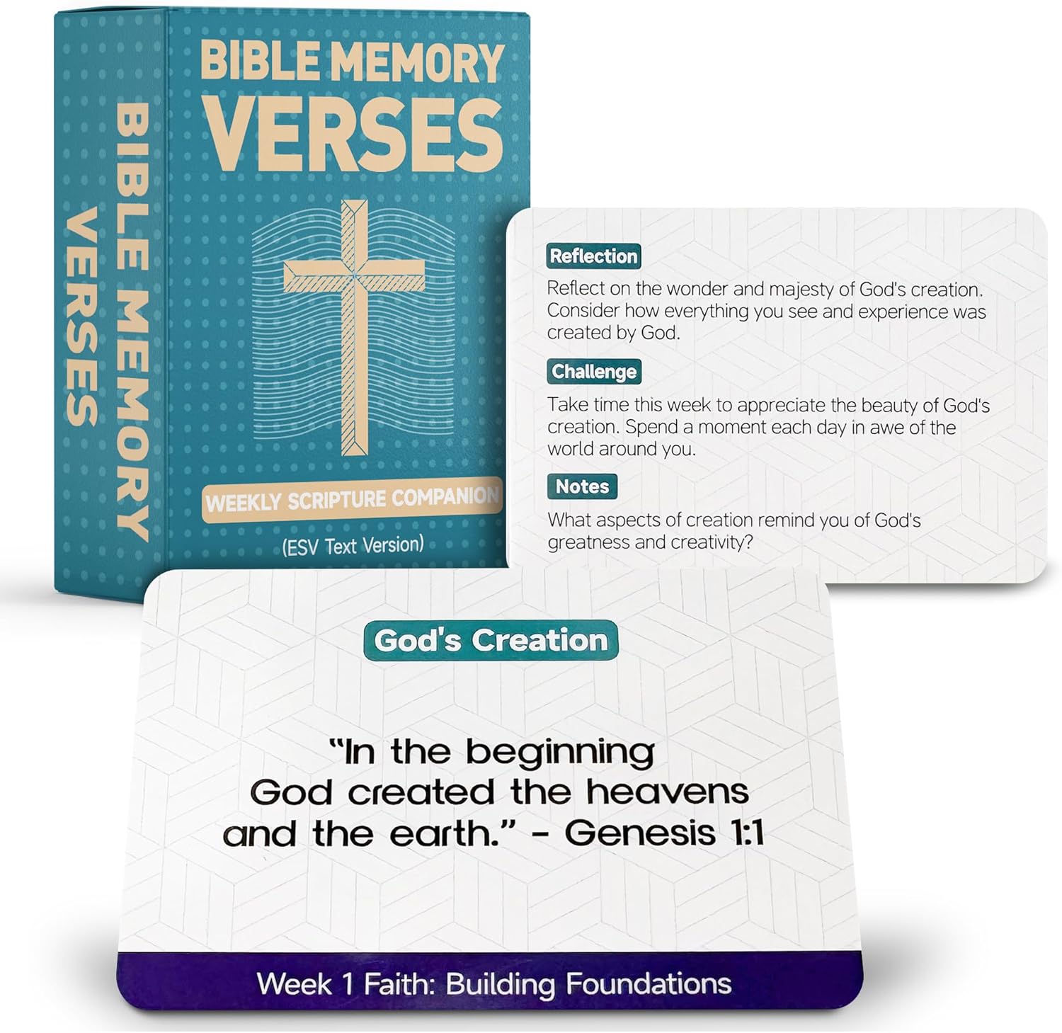 Amazon.com: 52-Week Bible Memory Verse Flash Cards-Weekly Scripture ...