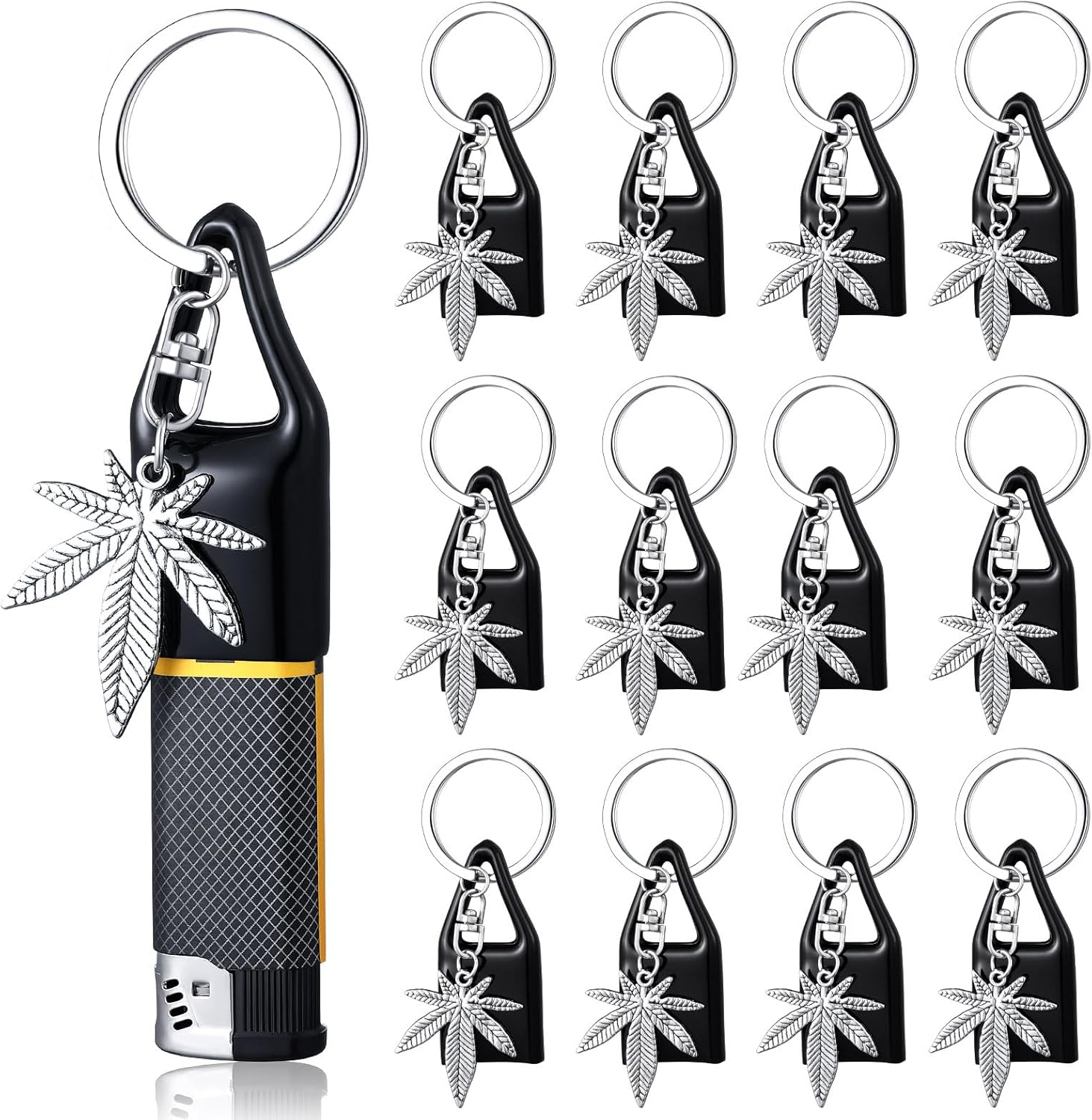 Amazon.com: 12 pcs 420 Weed Gift Weed Keychain with Lighter Holder Leaf ...
