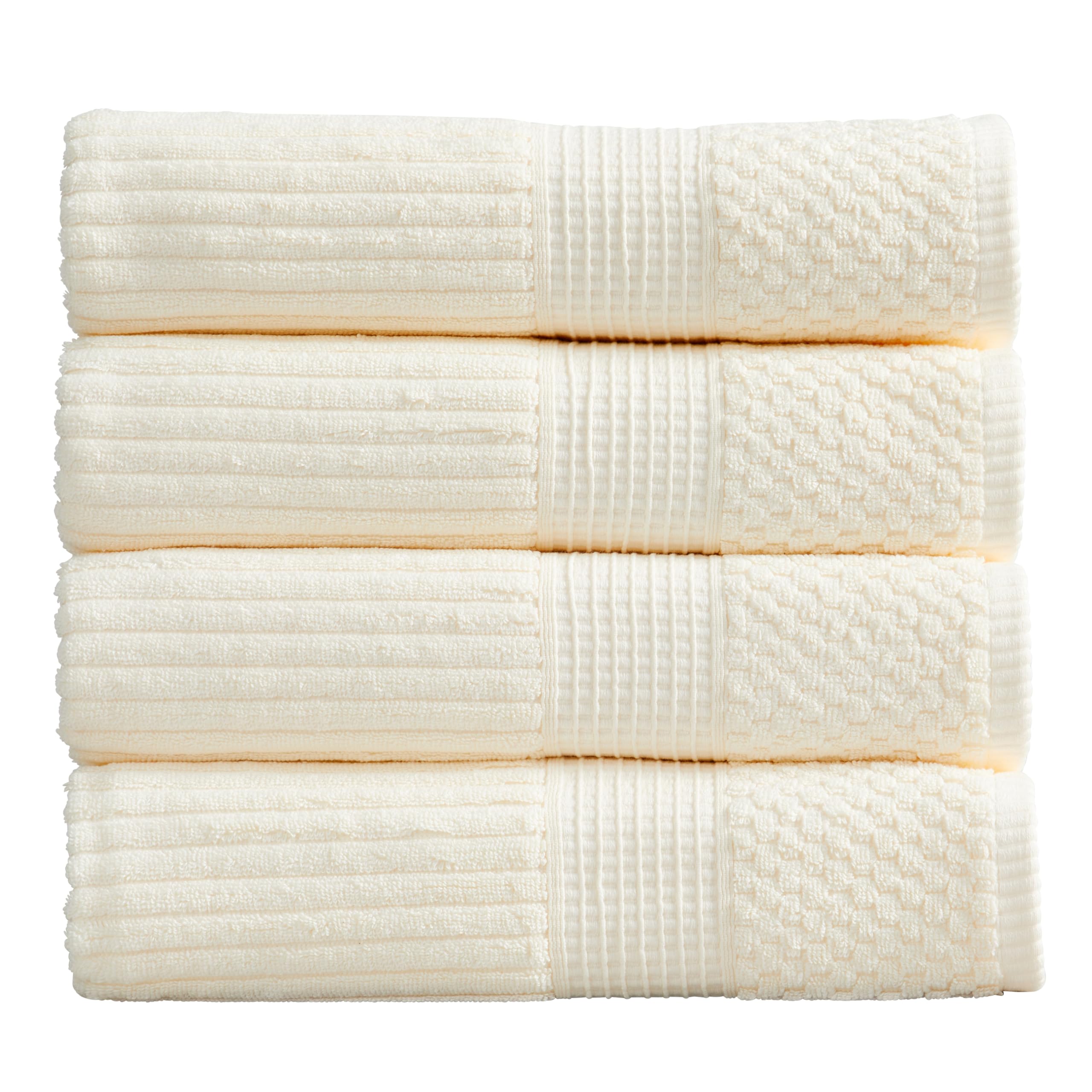 Amazon.com: Springtree Home 100% Cotton Bath Towel Set of 4 | Super ...