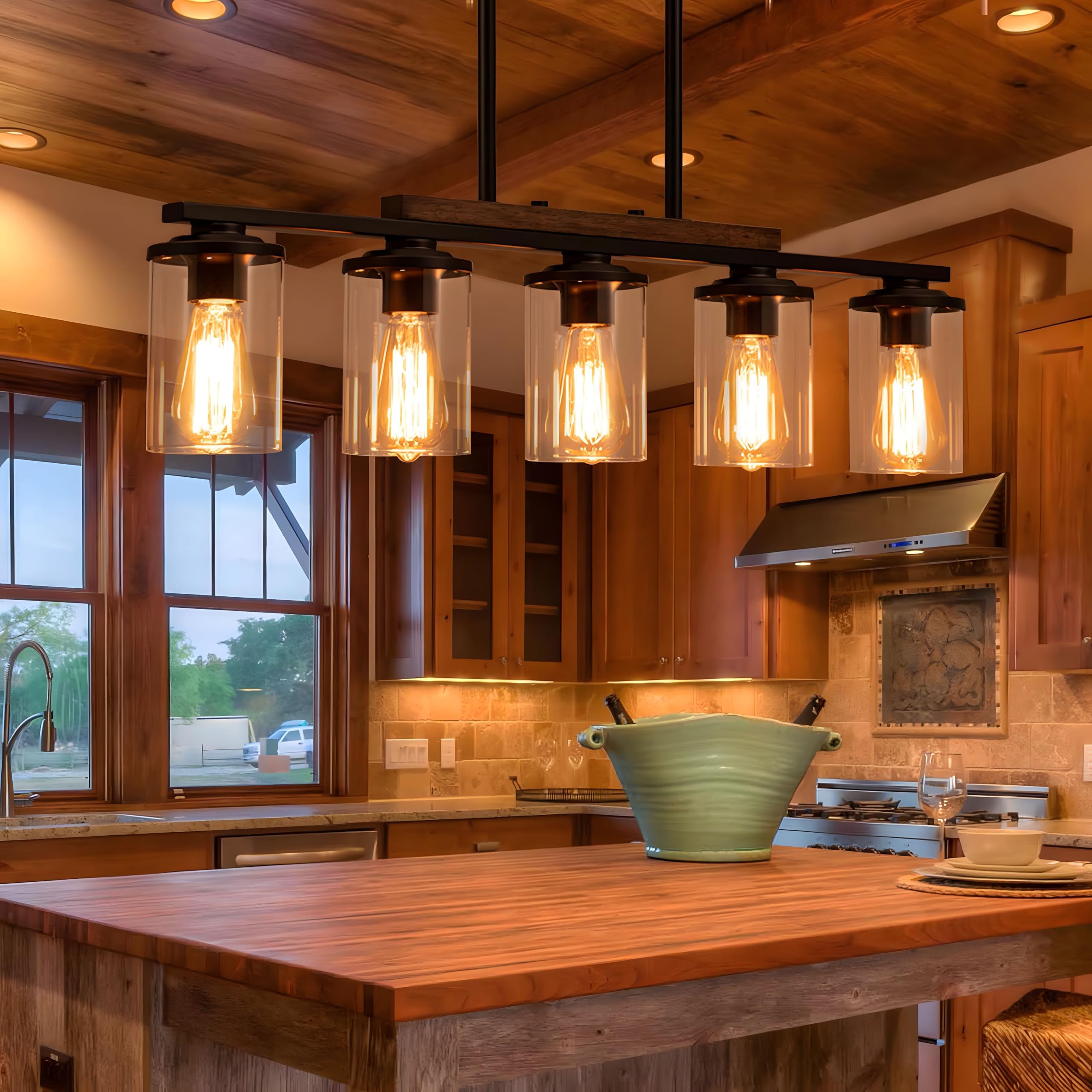 Mecgirn Island Light for Kitchen, 6-Light Farmhouse Dining Room Light ...