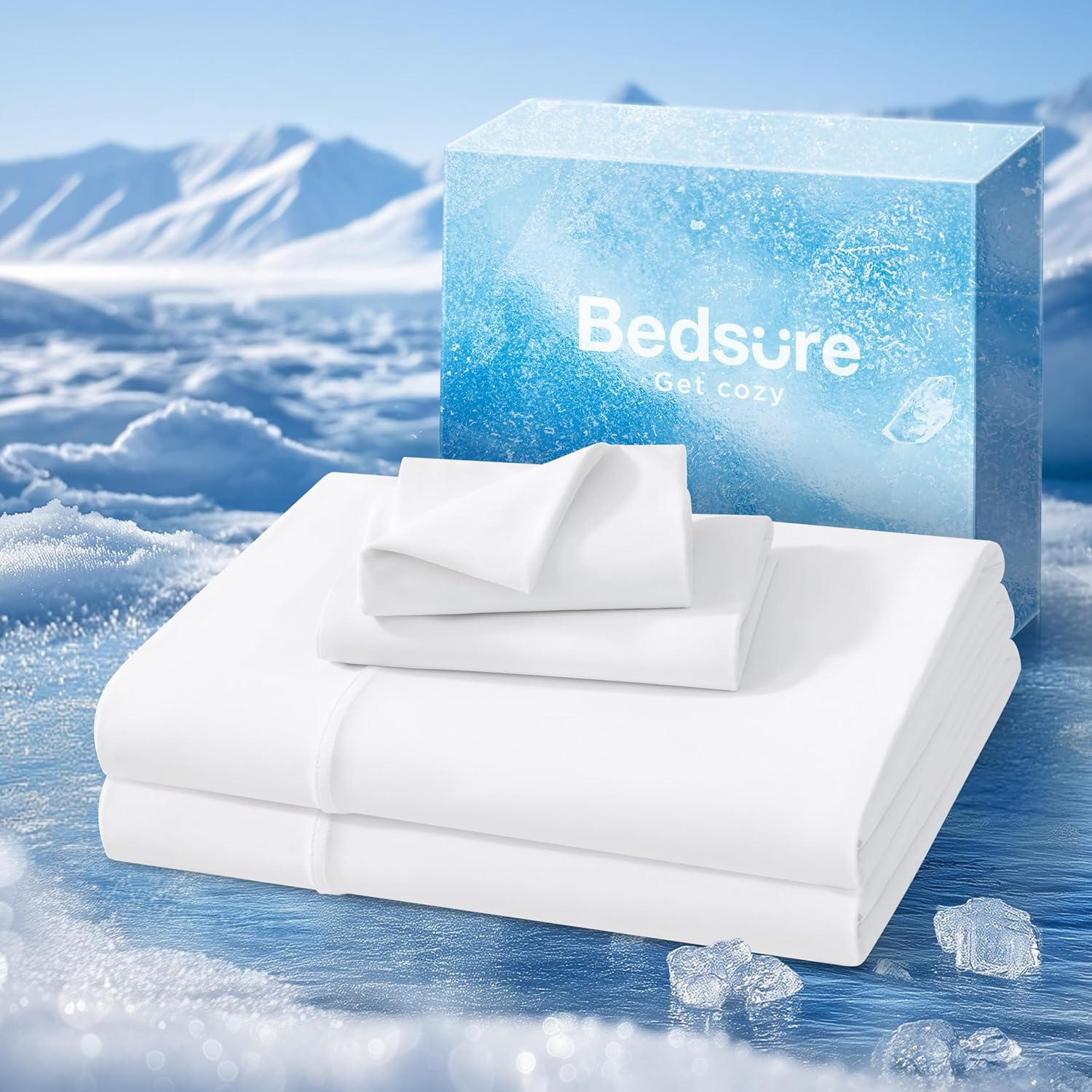 Amazon.com: Bedsure Cooling Sheets Queen Size, Cooling Bed Sheets for ...