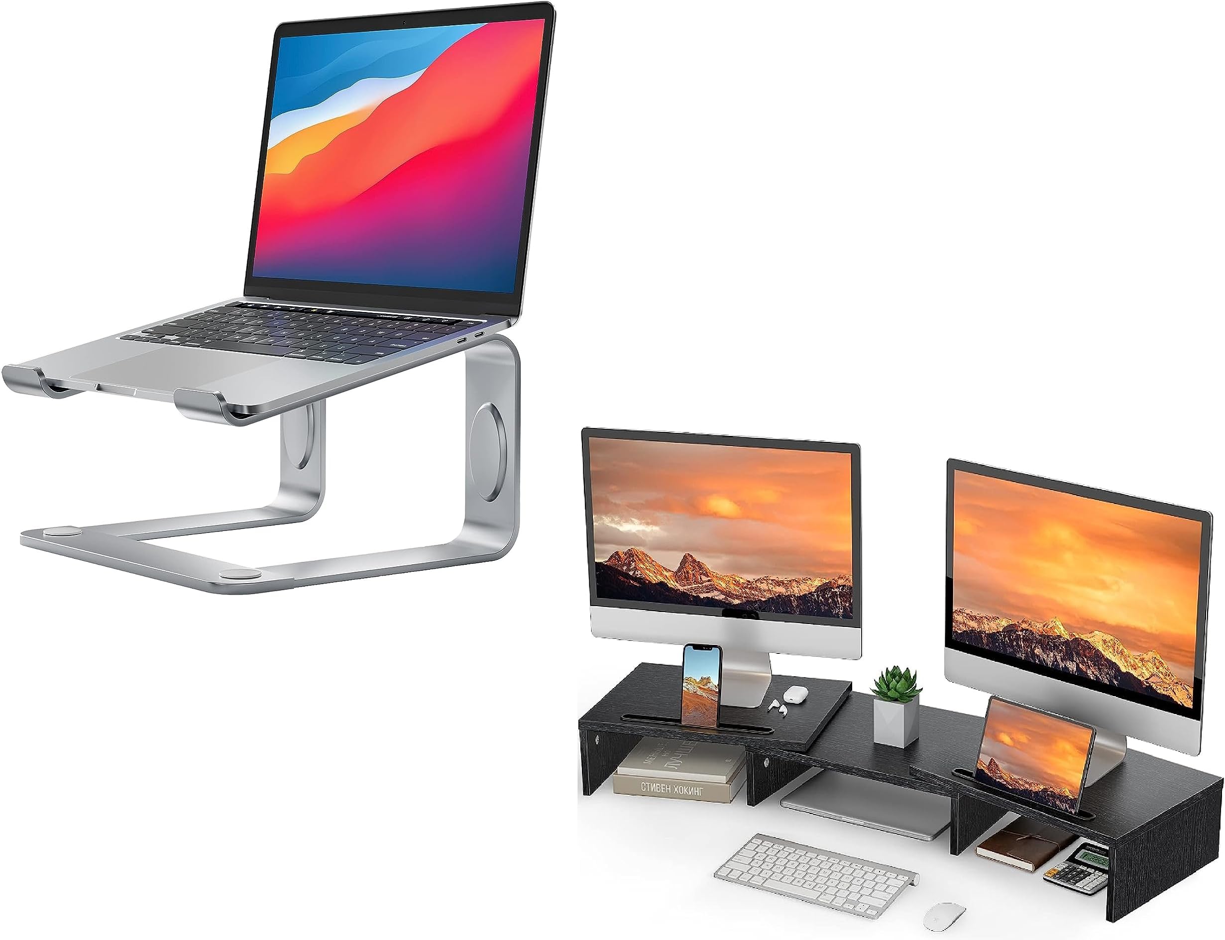 Amazon.com: LORYERGO Laptop Stand & Dual Monitor Stand,Monitor Stand ...