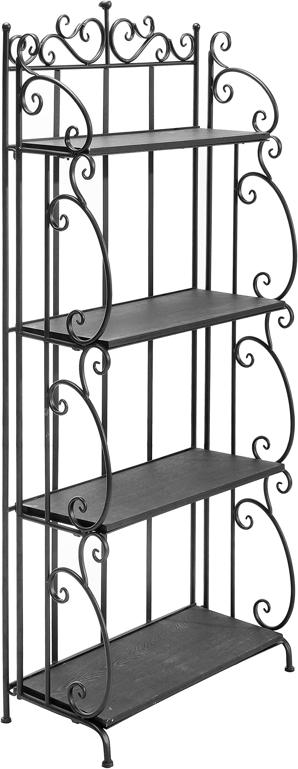 Amazon.com : Deco 79 Metal Scroll Bakers Rack Tall Folding with 4 ...