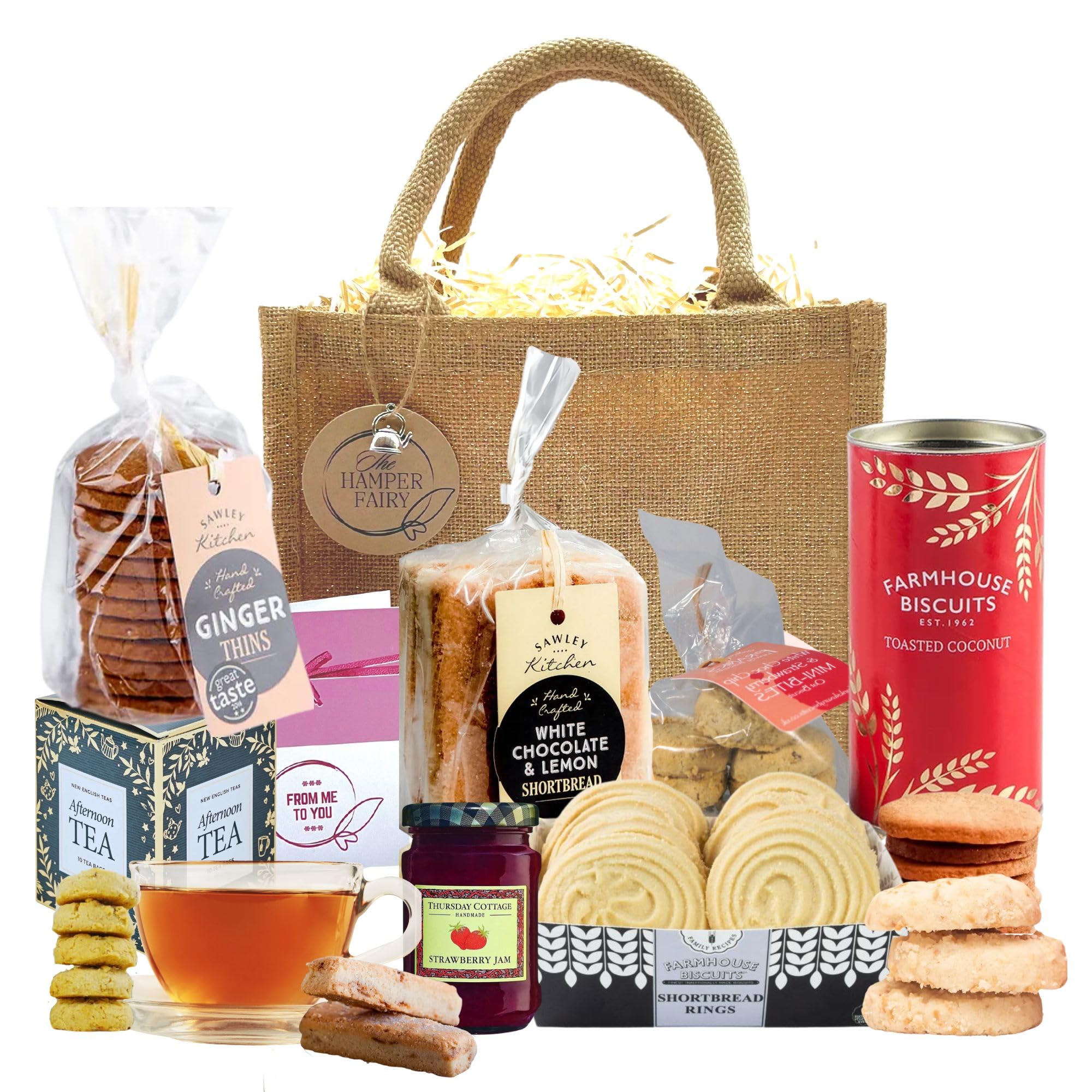 Afternoon Tea Hamper Gift With Biscuits, Cookies, Shortbread, Jam and ...