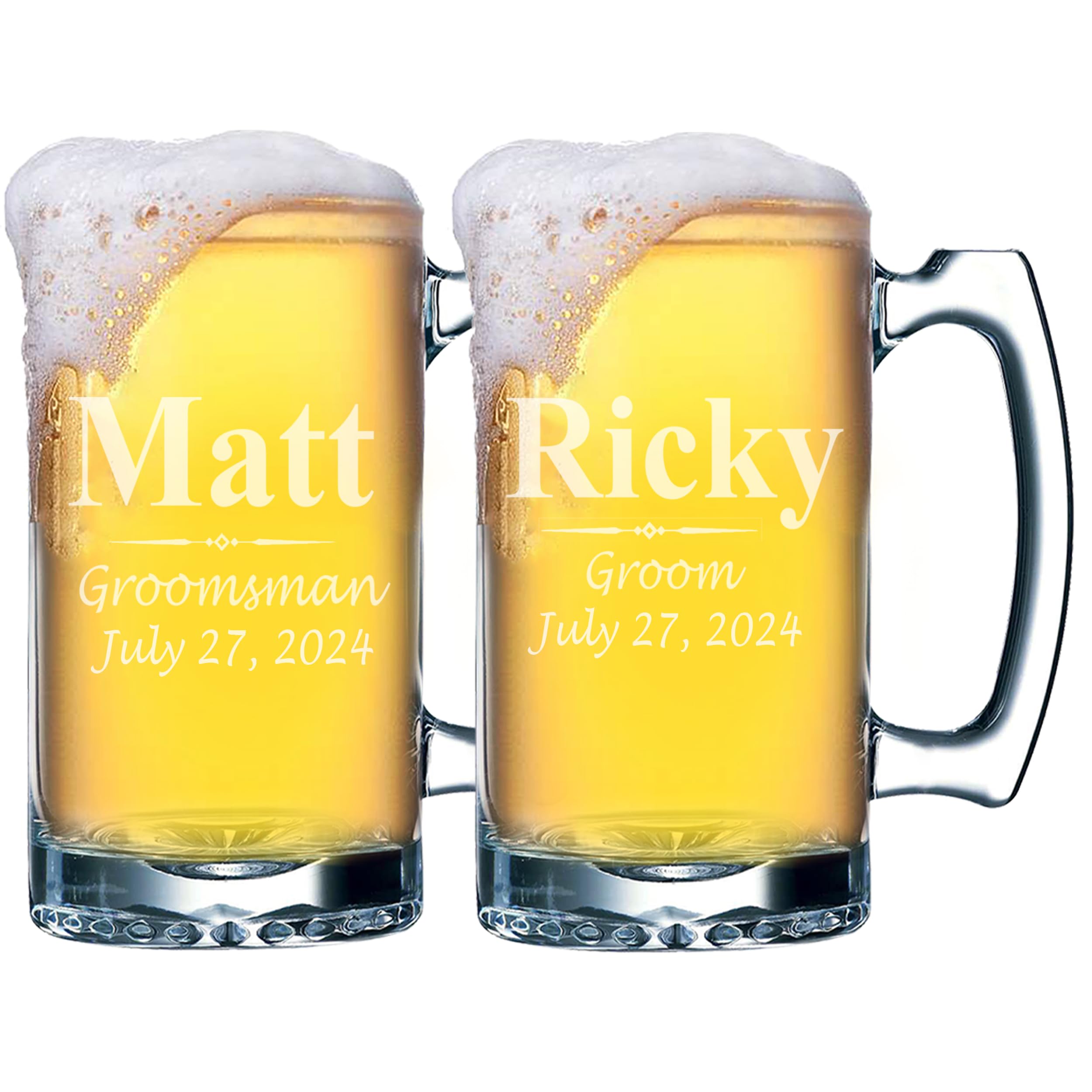 Amazon.com | Set of 4, Set of 8 and more Custom Engraved Groomsmen 16 ...
