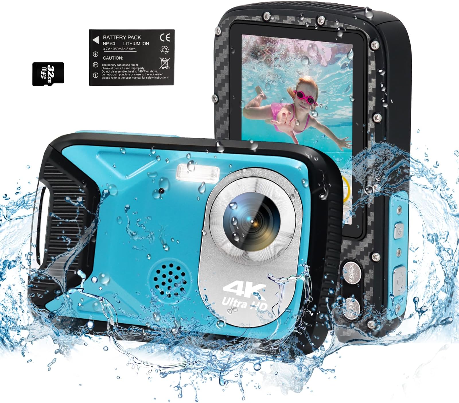 Amazon.com : Canon PowerShot D30 Waterproof Digital Camera, Blue ...