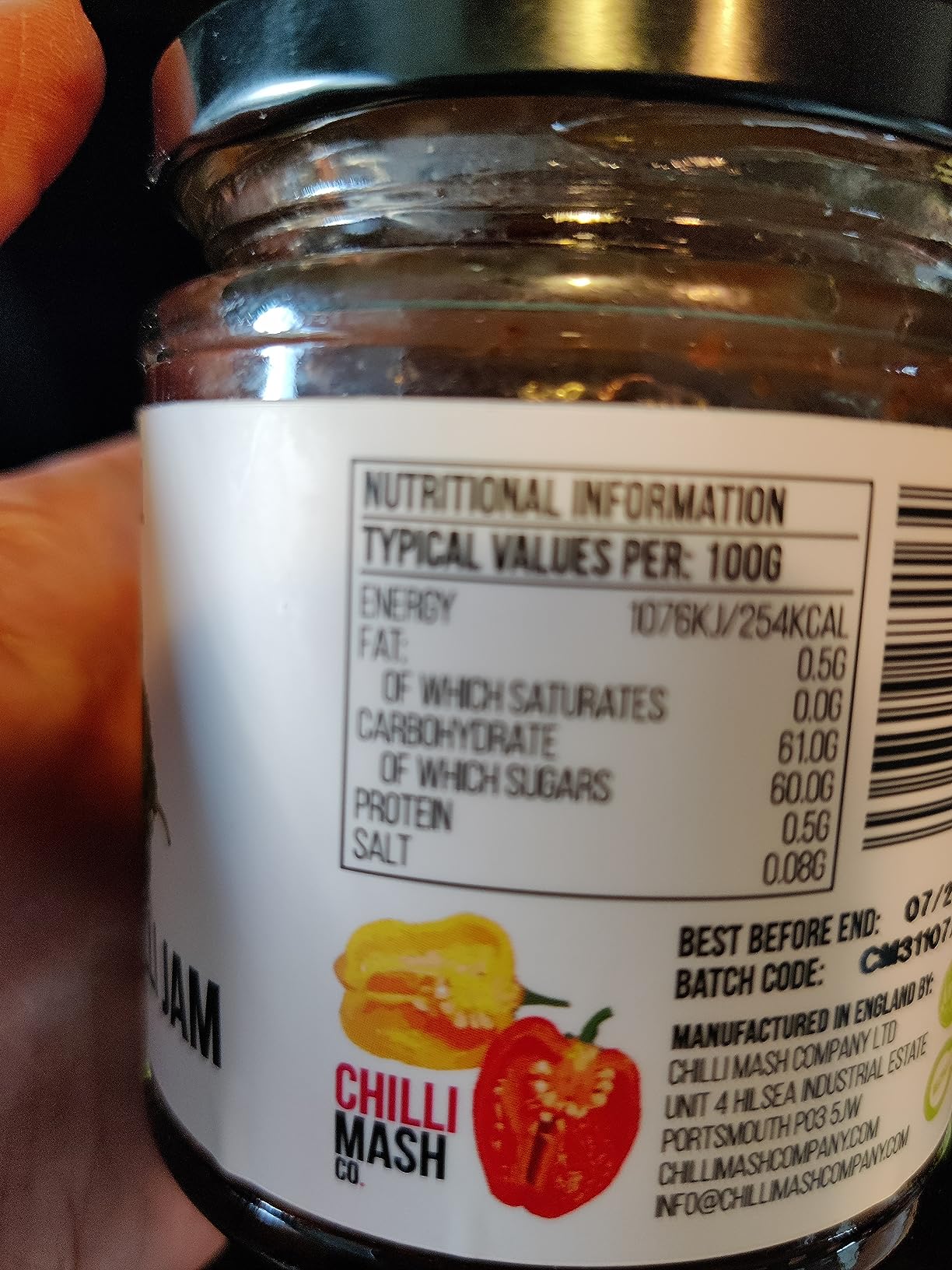 Chilli Mash Company Strawberry Chilli Jam - 190g, Sweet and Spicy ...