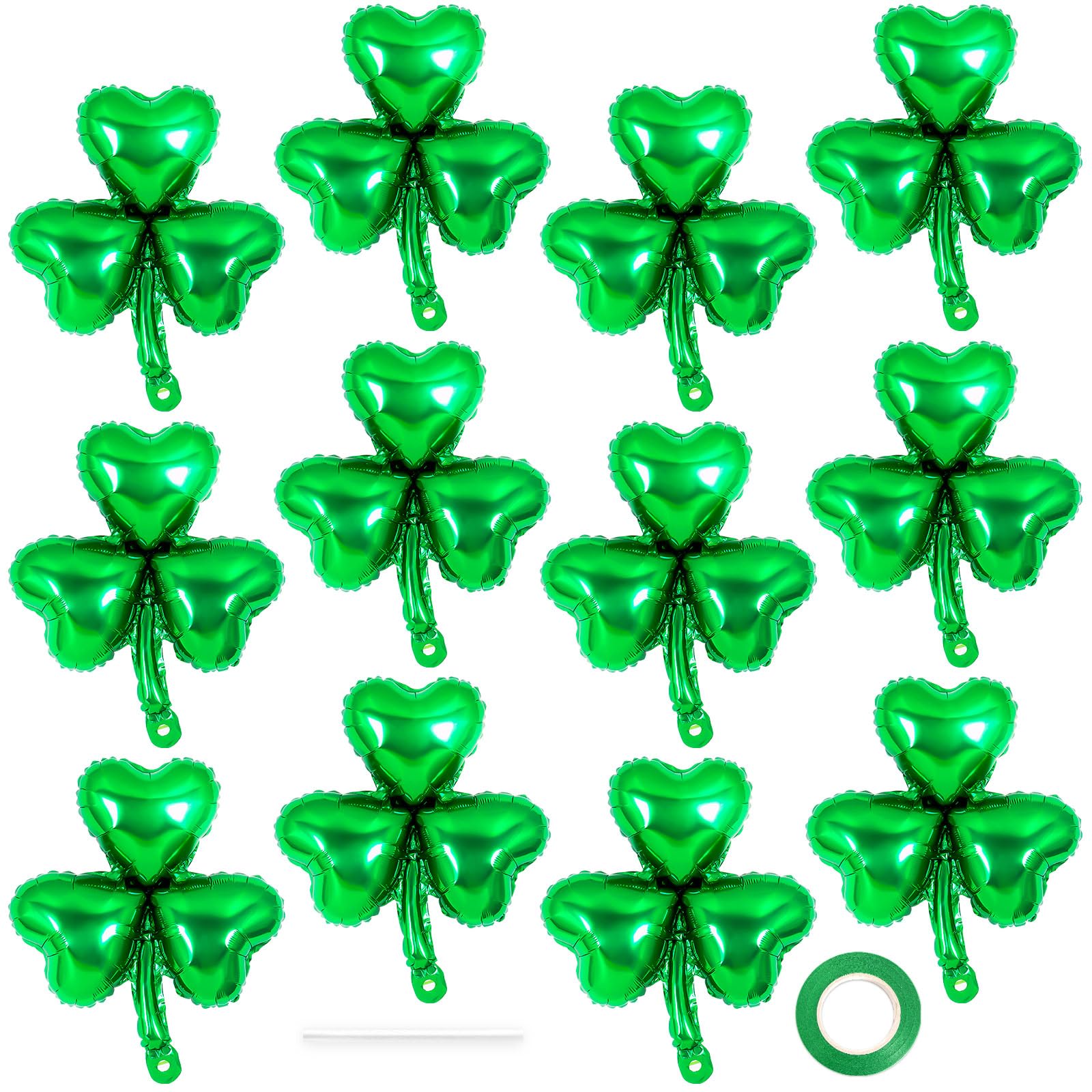 Amazon.com: 12 Pcs St Patrick Day Balloons,18 Inch Shamrock Balloons ...
