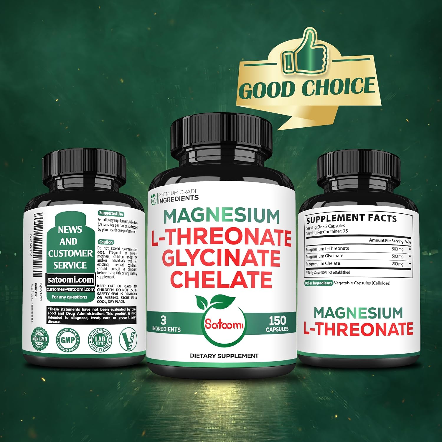 Satoomi 1200mg 3in1 Magnesium L-Threonate 500mg Comoros | Ubuy