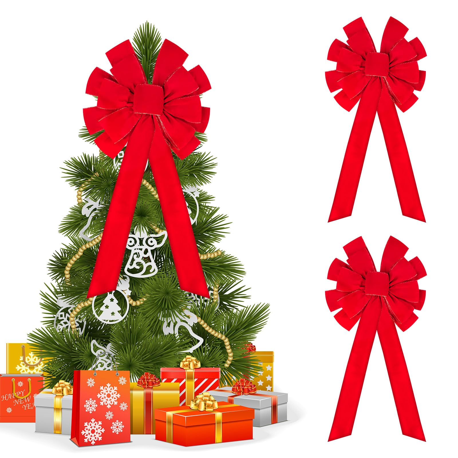 Amazon.com: Ceenna 3 Pcs Large Christmas Bows 18 x 35 Christmas ...