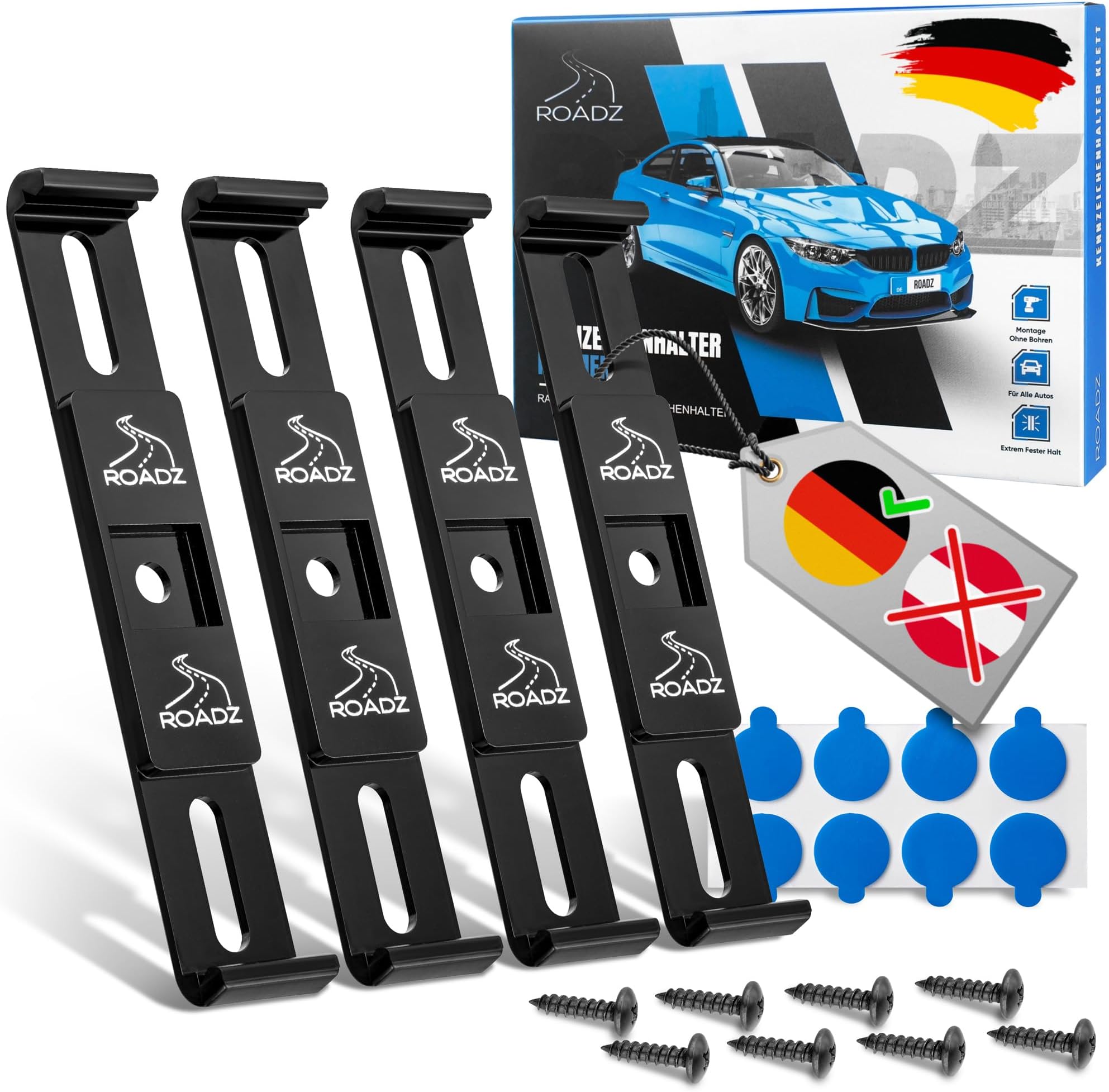 ROADZ® Kennzeichenhalter Rahmenlos - [werbefrei & legal] - mit ...