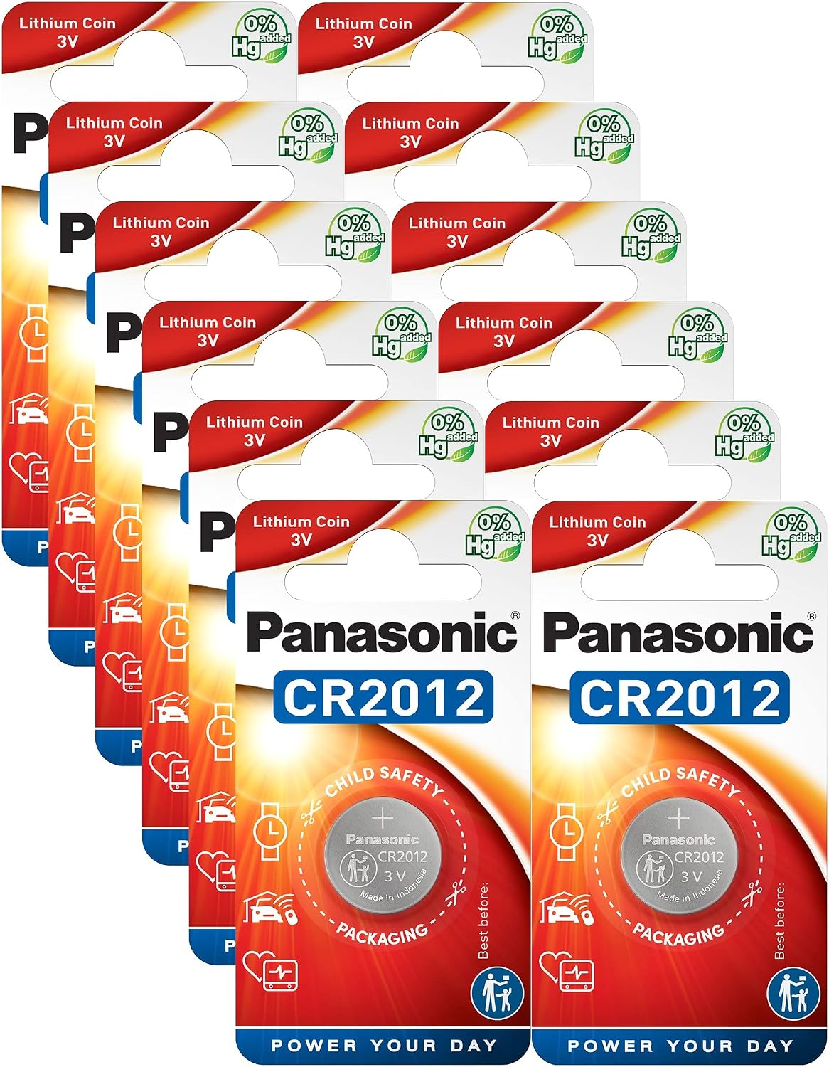 Panasonic CR2012 3V Lithium Battery Pack of 12 : Amazon.co.uk ...