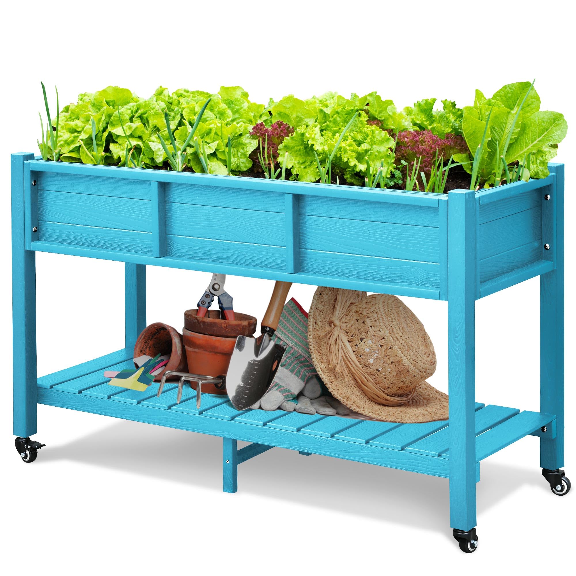 Snapklik.com : DWVO 47x18x31in Raised Garden Bed, Weather Resistant ...