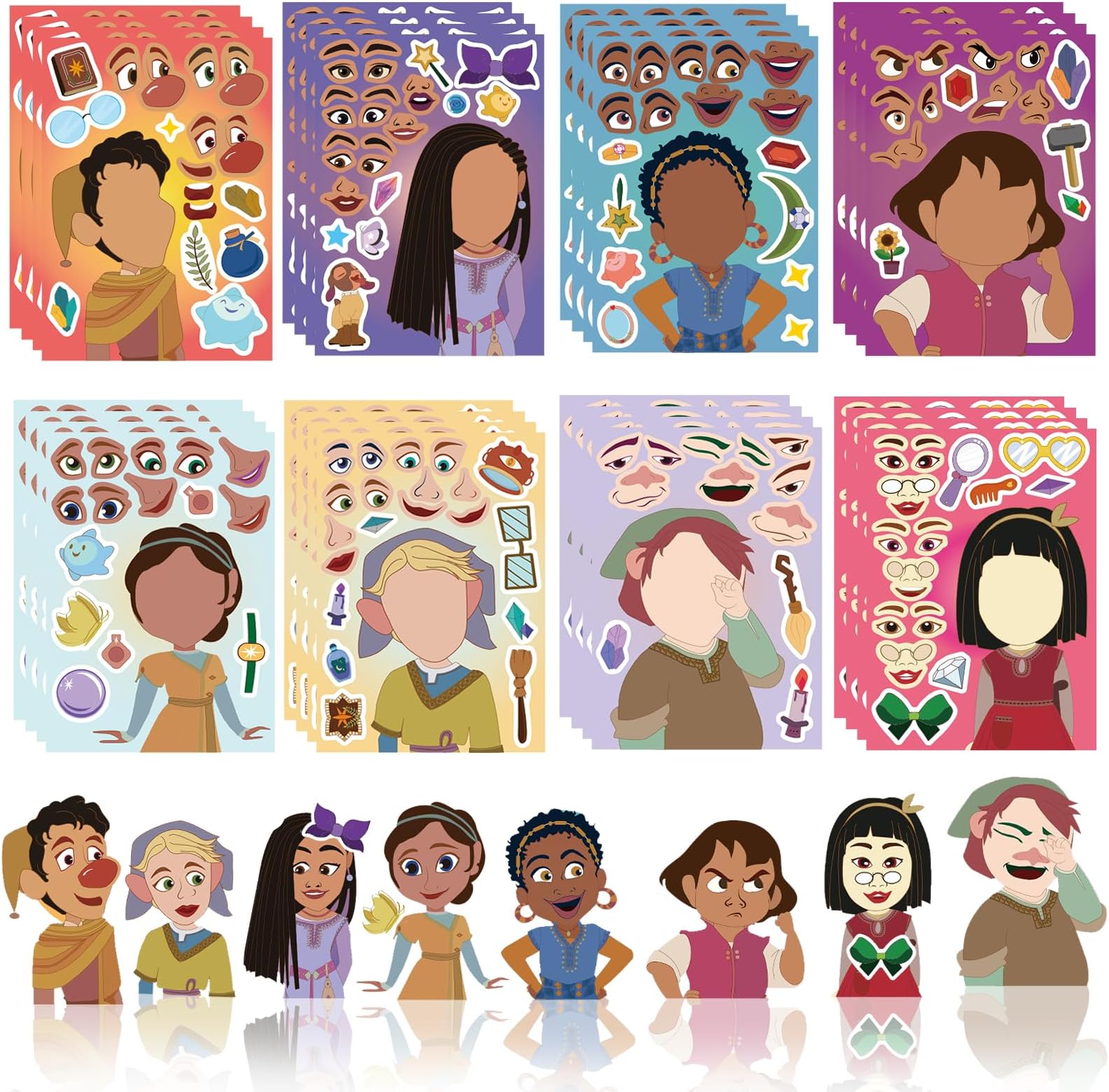 Amazon.com: 40 Princess Dress up Your own face Stickers,Princesss ...