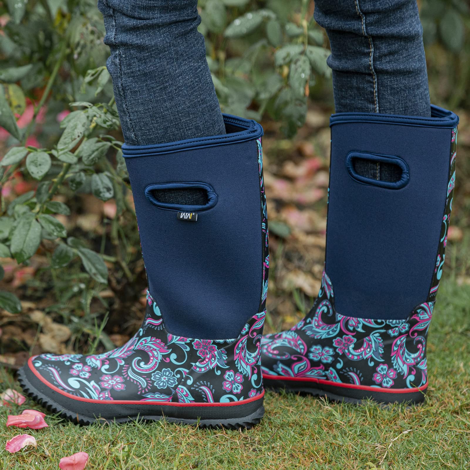 Snapklik.com : Womens Rubber Rain Boots - Mid Calf Waterproof Insulated ...