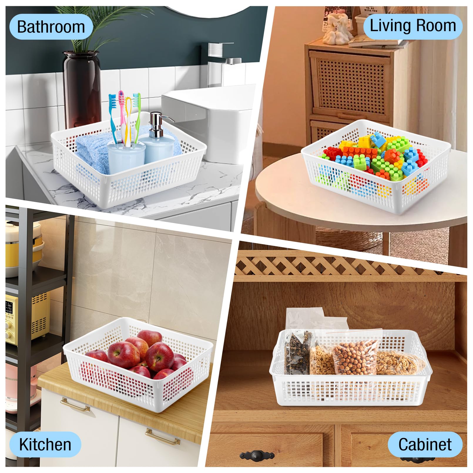 Snapklik.com : Cptoion A4 Size Plastic Storage Basket Tray,6 Pack ...