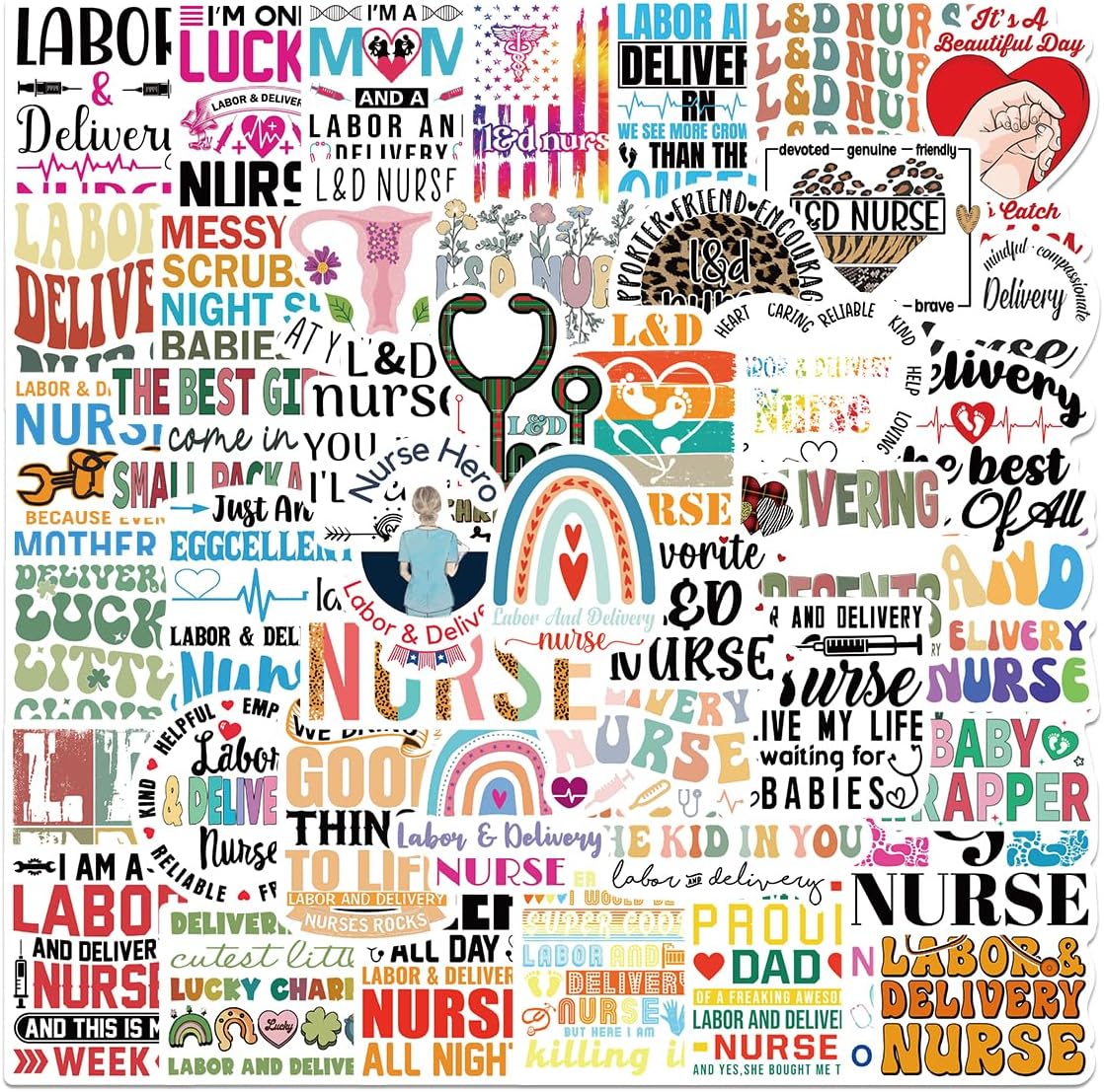 Amazon.com: 50 PCS Labor and Delivery Nurse Stickers,L&D Nurse Gifts ...