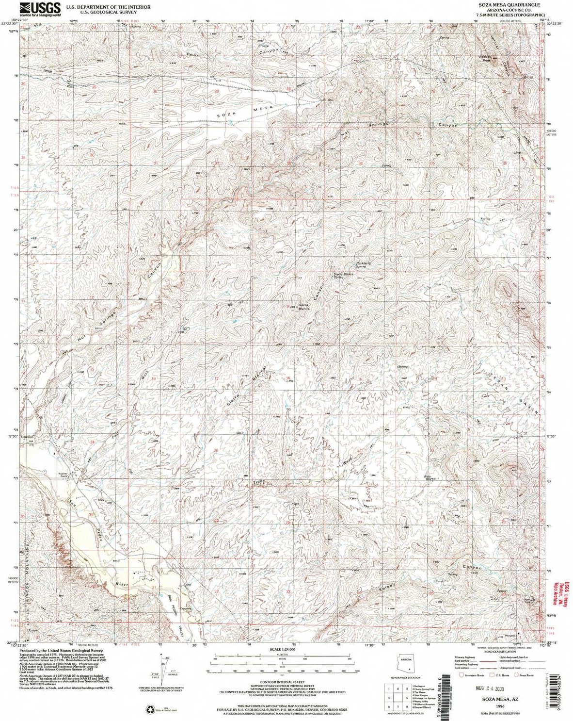 Amazon.com : YellowMaps Soza Mesa AZ topo map, 1:24000 Scale, 7.5 X 7.5 ...