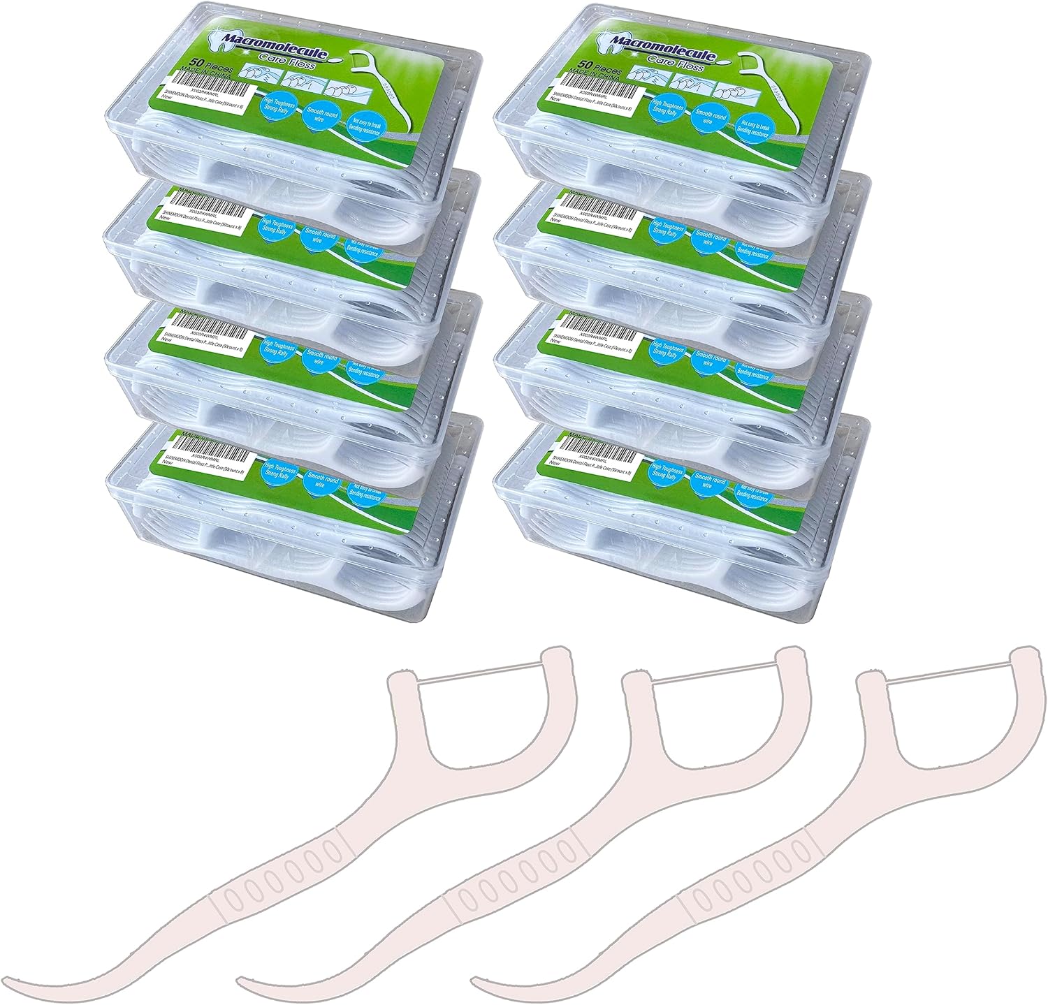 Amazon.com : 400pcs SHINEMOON Dental Floss Picks, Travel Pack, Glides ...