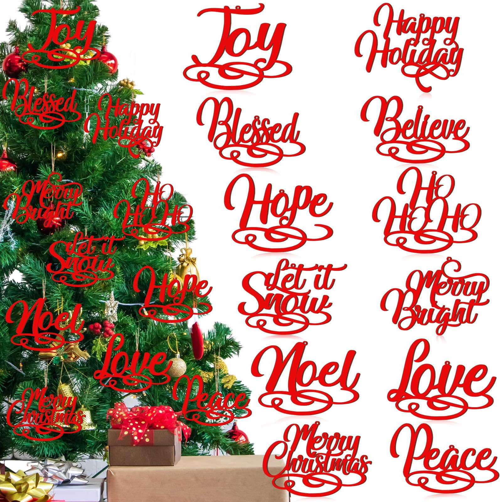 Amazon.com: SEWACC Merry Christmas Wood Cutout: 20pcs Mini Wooden ...