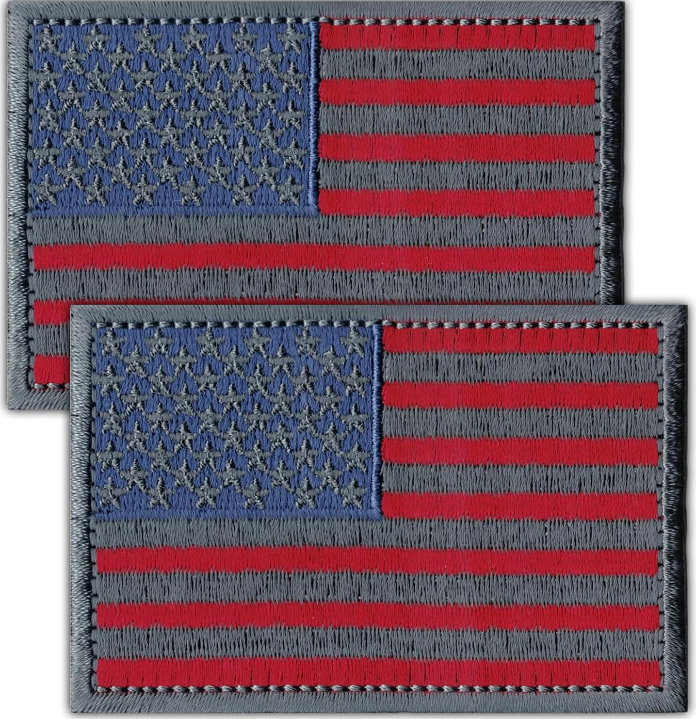 Amazon.com: Black & Traditional American Flag Patches (4-Pack) Iron On ...