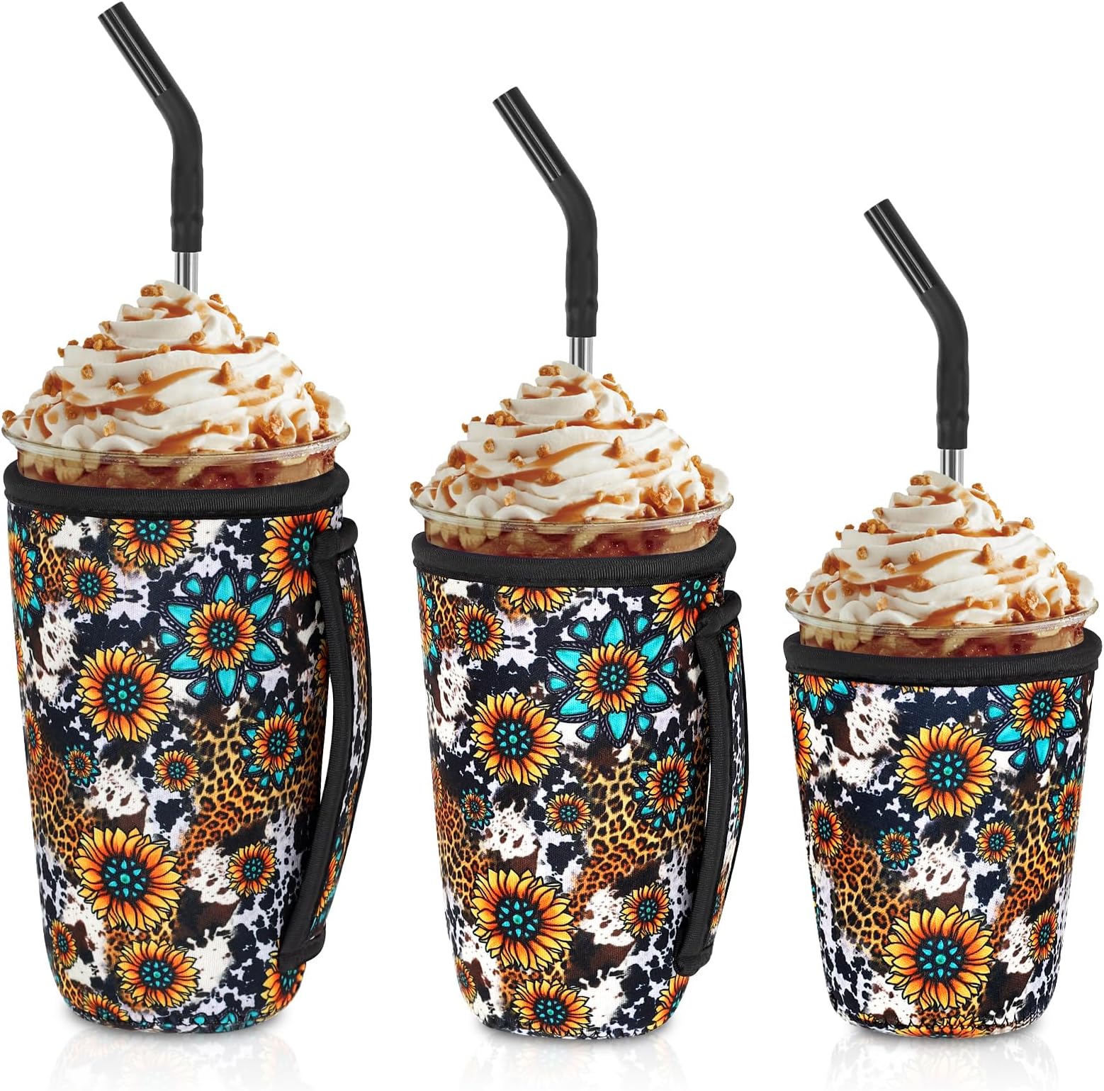 Amazon.com: YR Reusable Neoprene Insulator Sleeve for Iced Coffee Cups ...