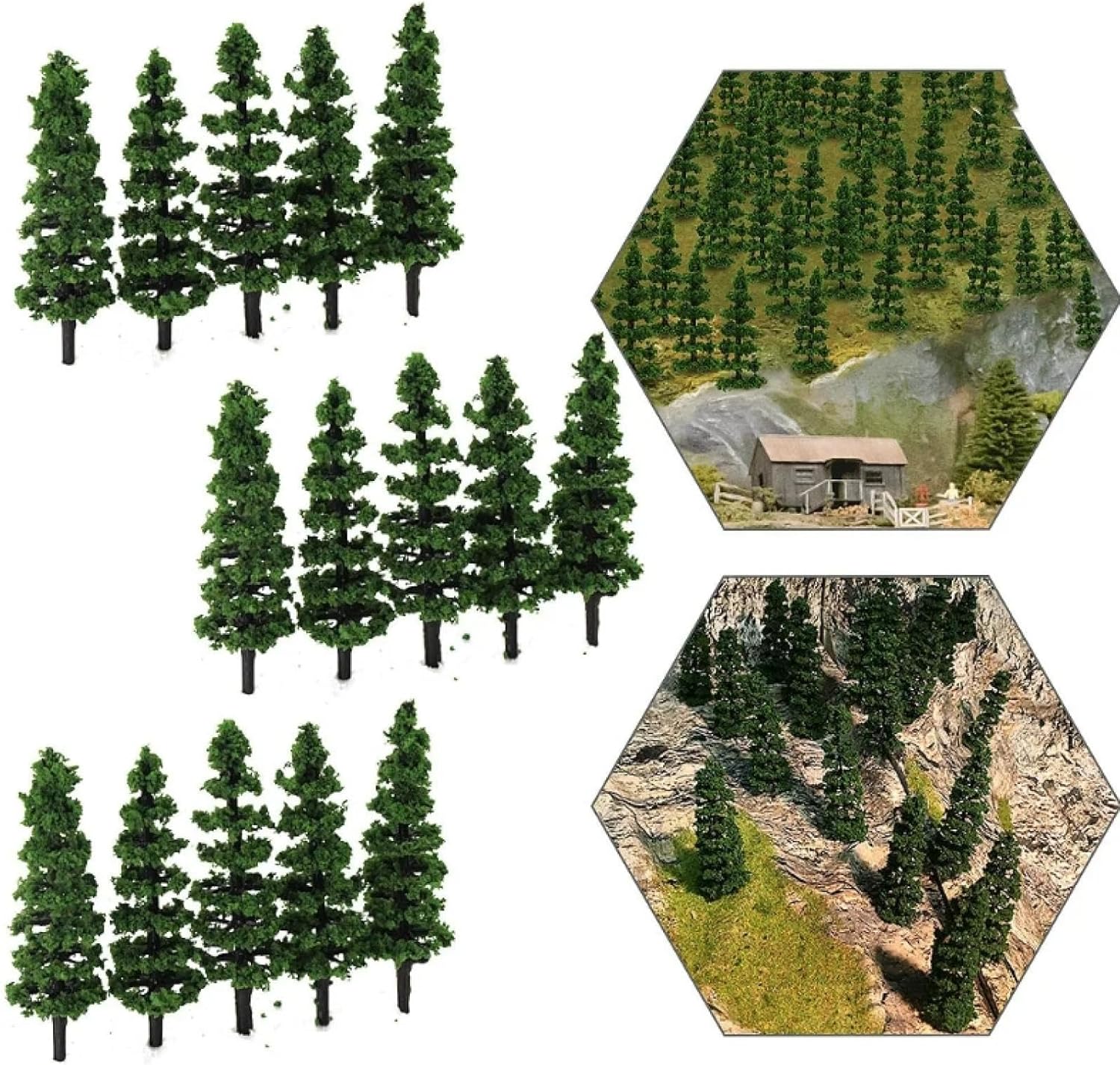 Amazon.com: MANGOUSONG Miniature Trees,50Pcs Model Train Trees N Scale ...