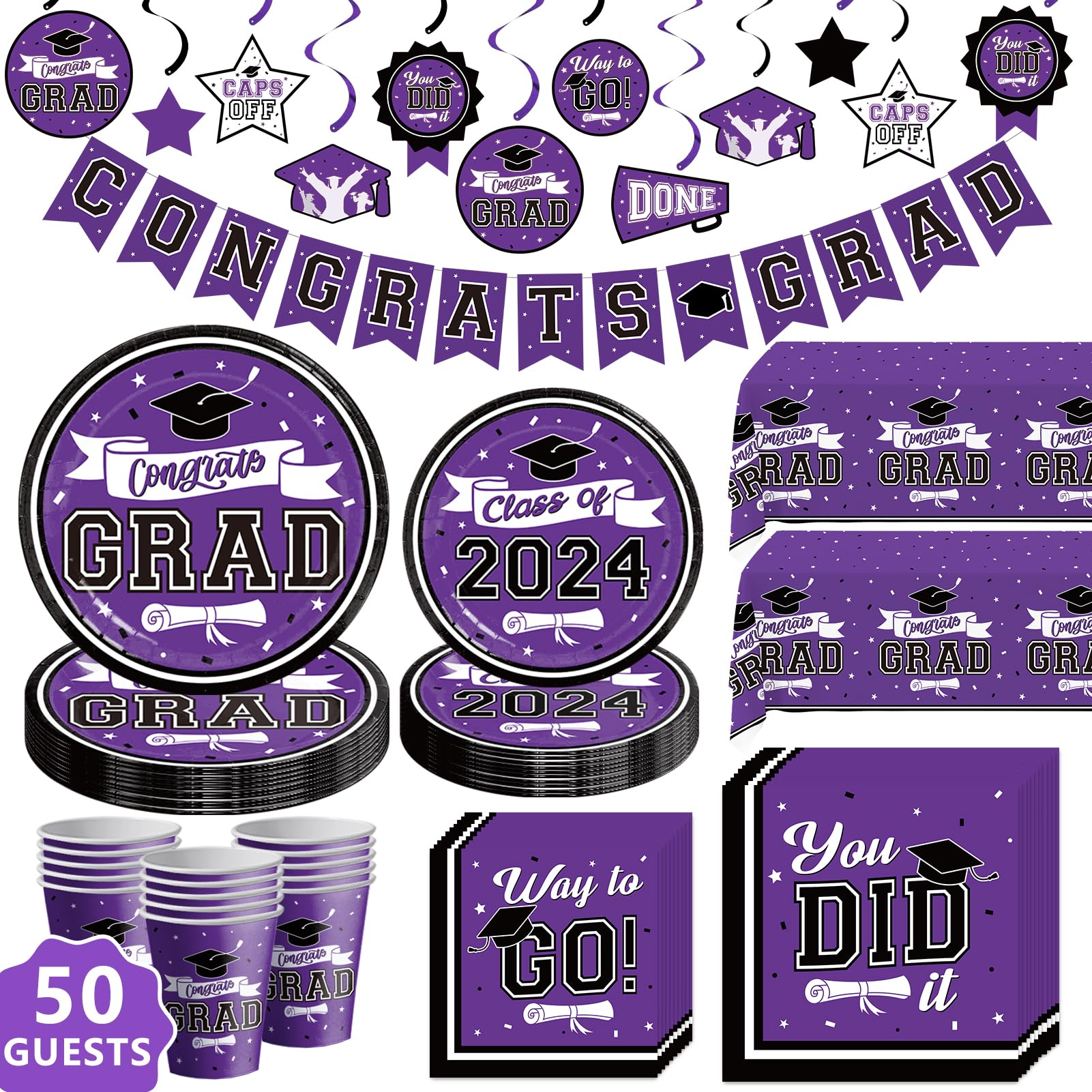 Snapklik.com : Purple Graduation Decorations Class Of 2024, Graduation ...