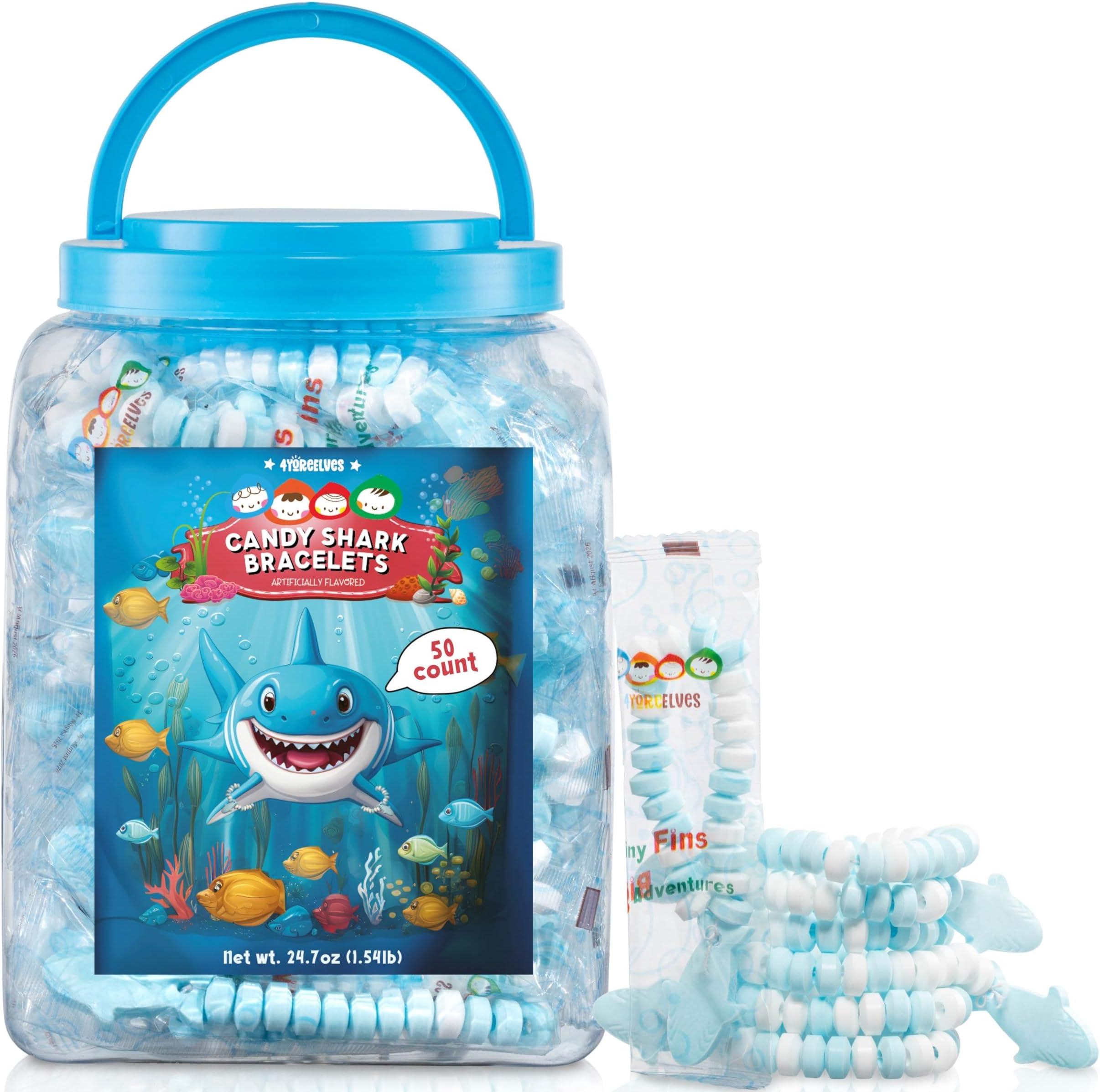 Amazon.com : Blue Sharks Gummy Candy, Made with Real Fruit Juice, 2 ...