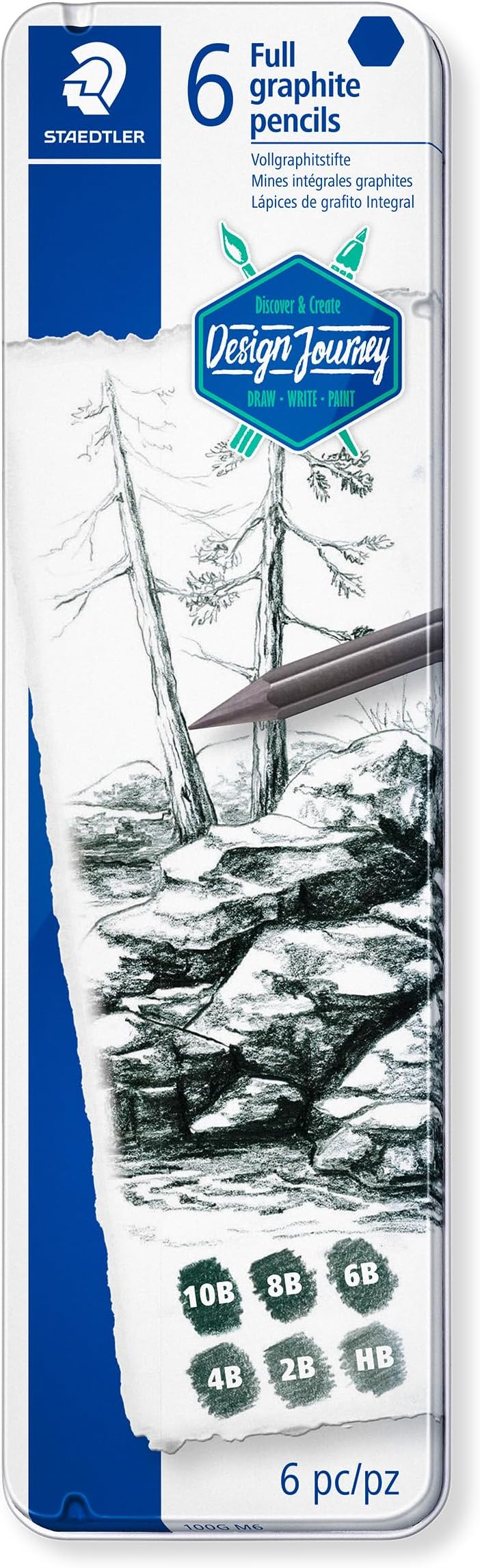 STAEDTLER Mars® Lumograph® pure graphite 100G M6 Full Graphite High ...