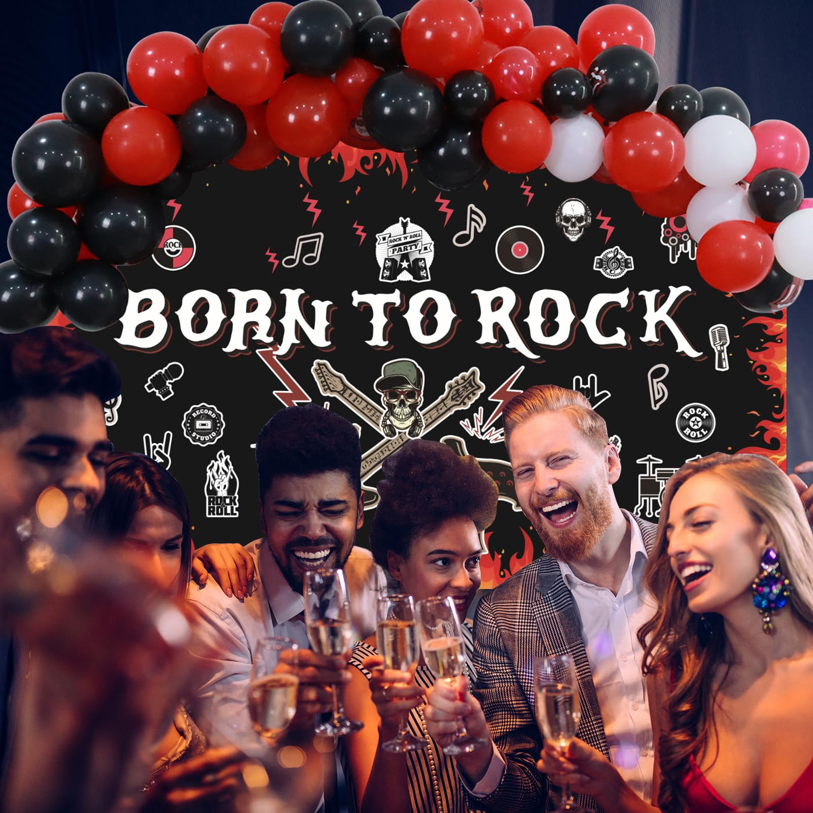 Snapklik.com : Crenics Rock And Roll Party Decorations - Born To Rock ...