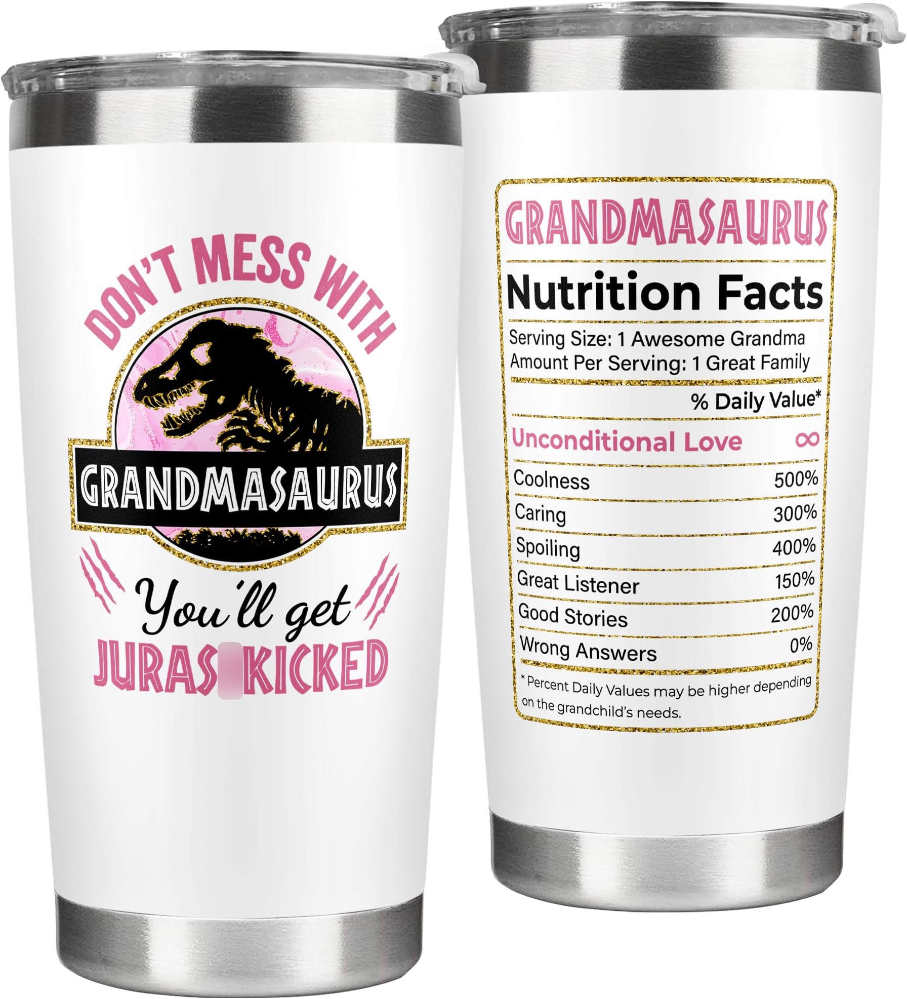 Amazon.com | Grandmasaurus Tumbler Don't Mess with Grandmasaurus You'll ...