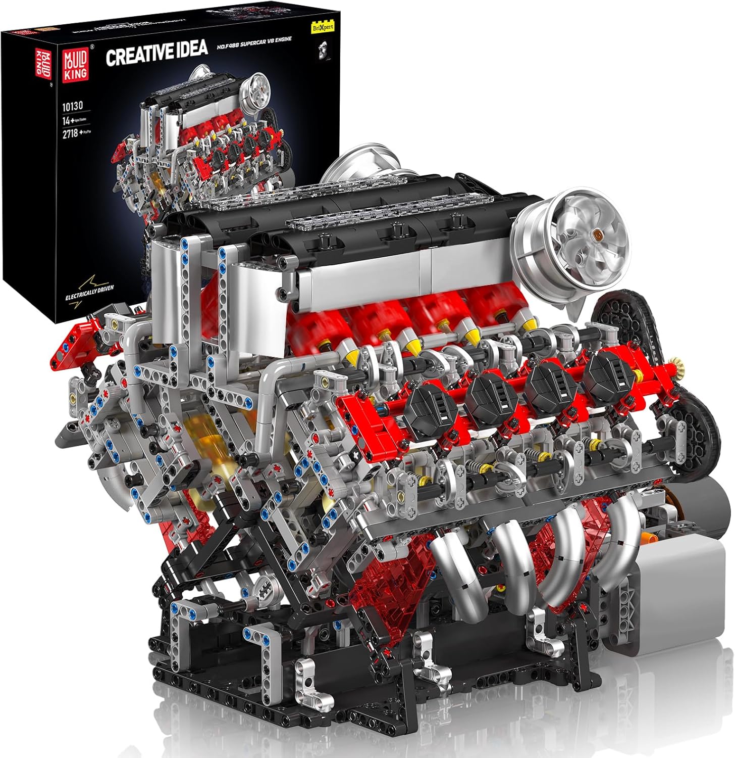 Mould King 10130 V8 Engine Building Blocks Set, Combustion Engine Model ...