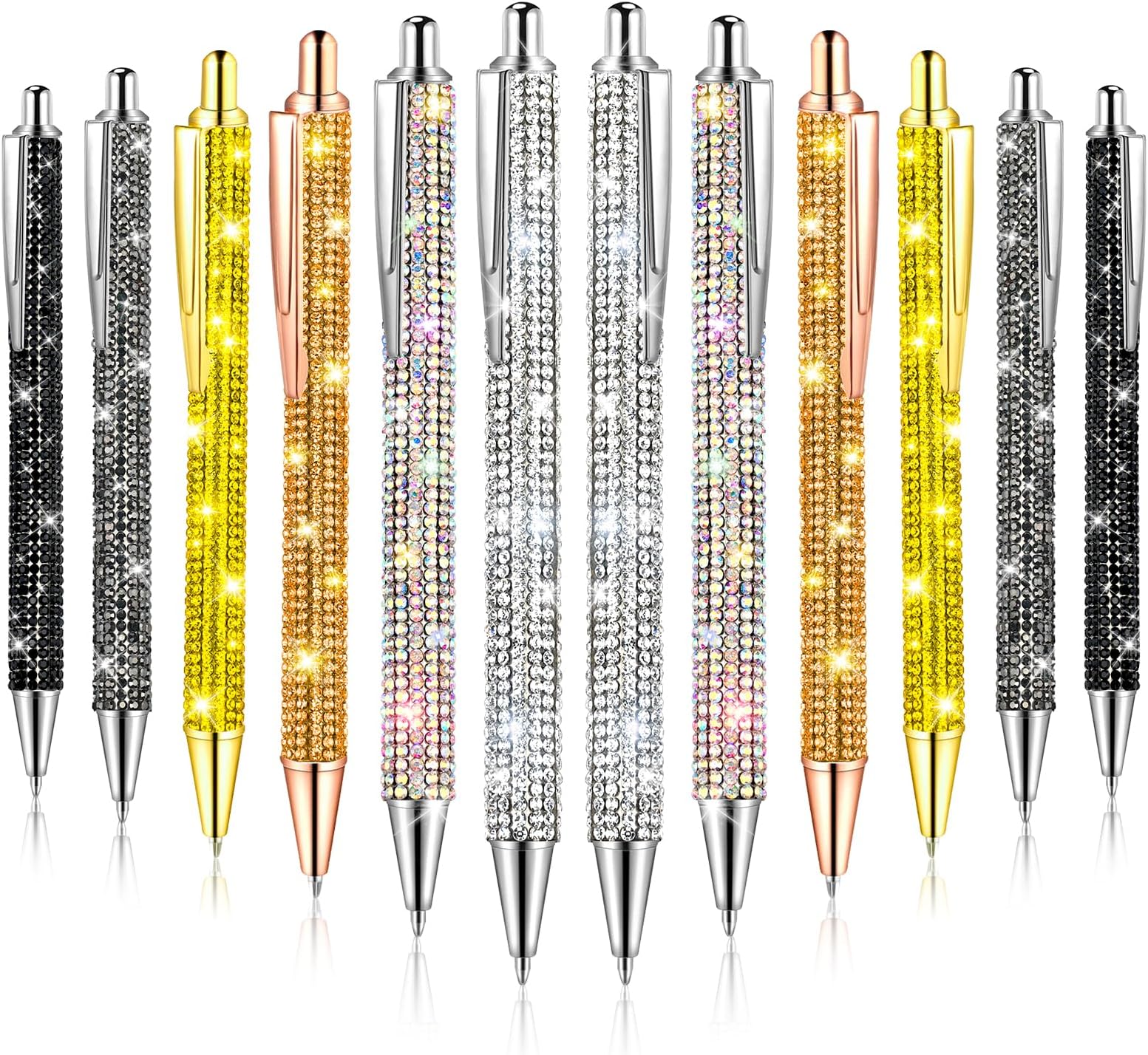 Amazon.com : ZSMKJIAYE 12Pcs Rhinestone Pens Bling Metal Ballpoint ...