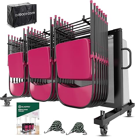 Amazon.com: ALAGPRO® Folding Chair Rack Folding Chair Cart - Folding ...
