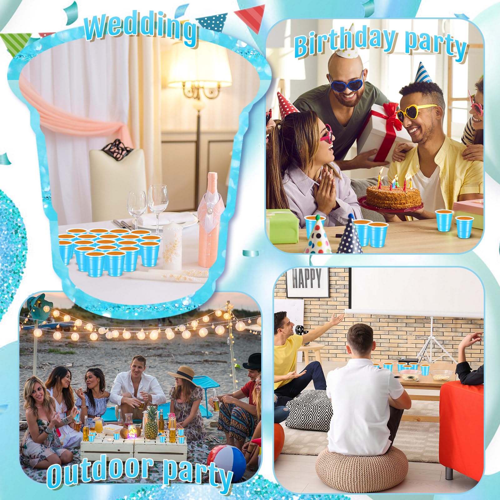 Snapklik.com : Roshtia 100 Pack 2 Oz Plastic Shot Cups, Mini Disposable ...