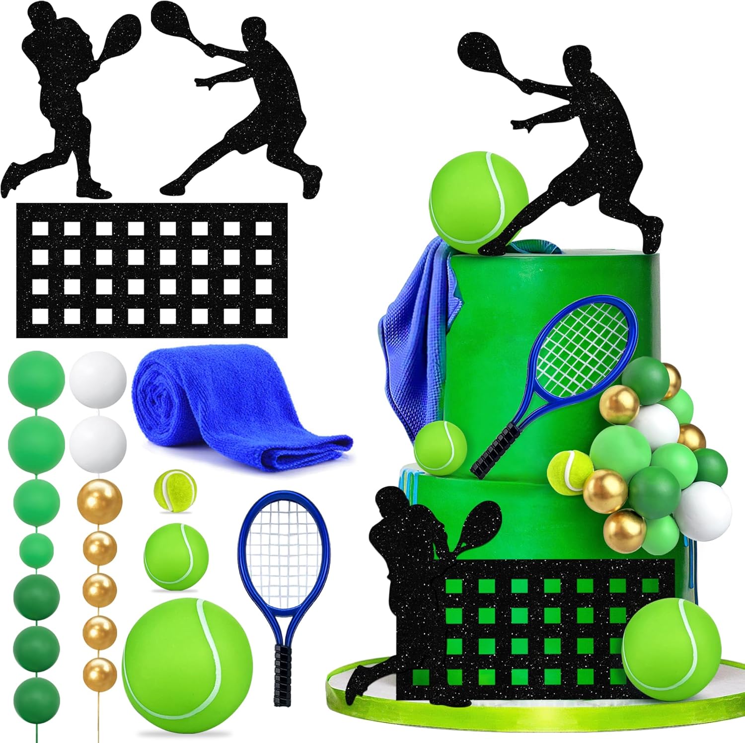 23 PCS Tennis Cake Toppers Sports Ball Cake Decorations for Baby Shower ...