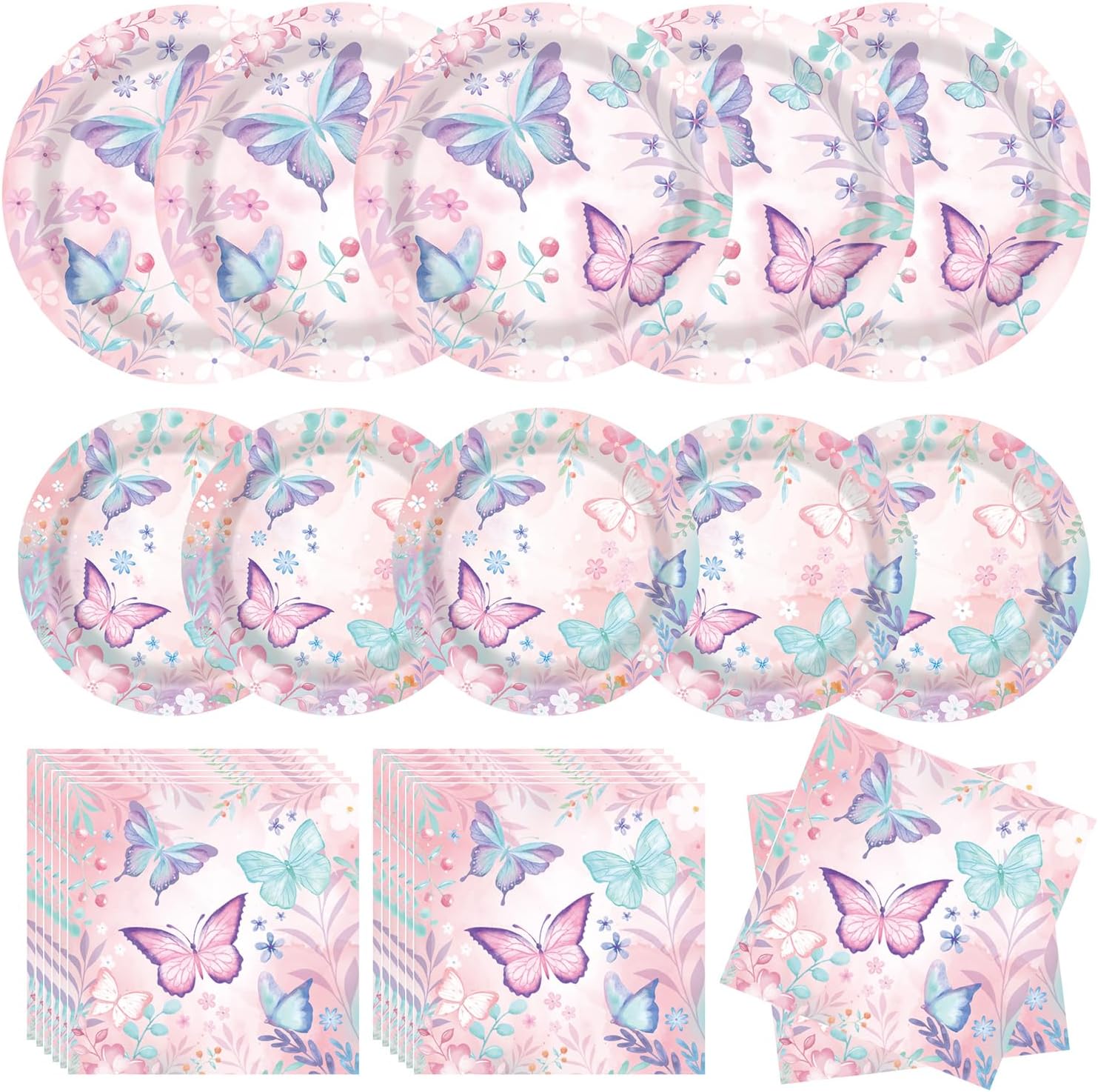 Amazon.com: UROINEPA Butterfly Birthday Party Supplies 96Pcs Butterfly ...