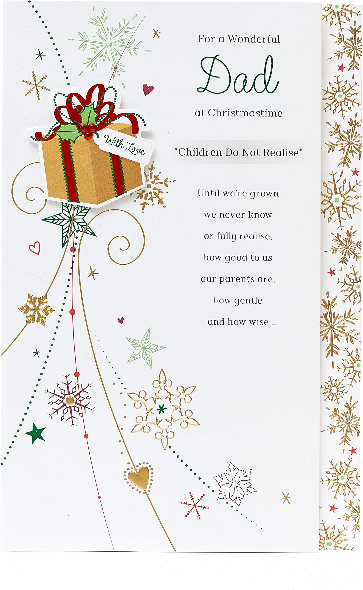 Nigel Quiney Dad Christmas Card - Robin on Snowy Boots with Foil Finish ...