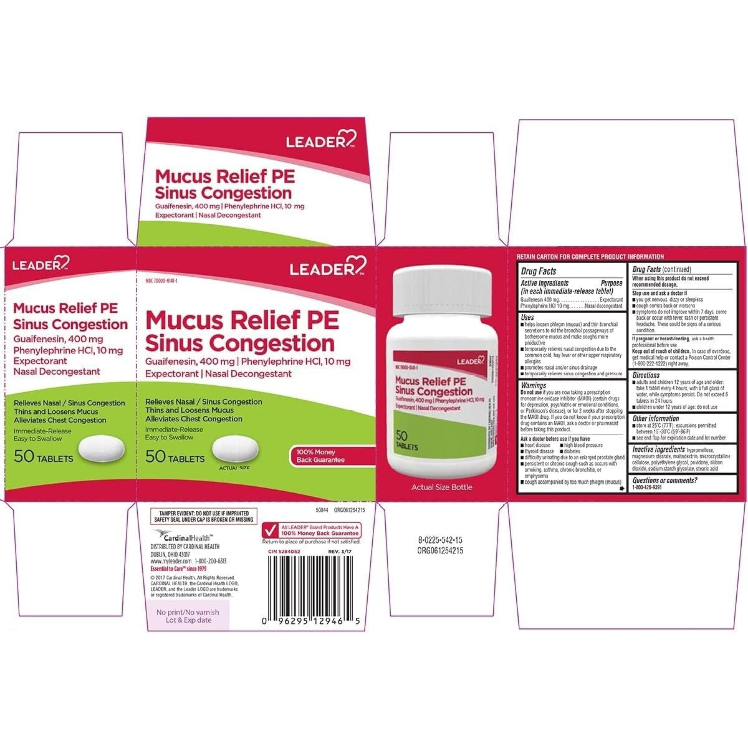 Snapklik.com : Leader Mucus Relief Pe Sinus Congestion, Expectorant ...