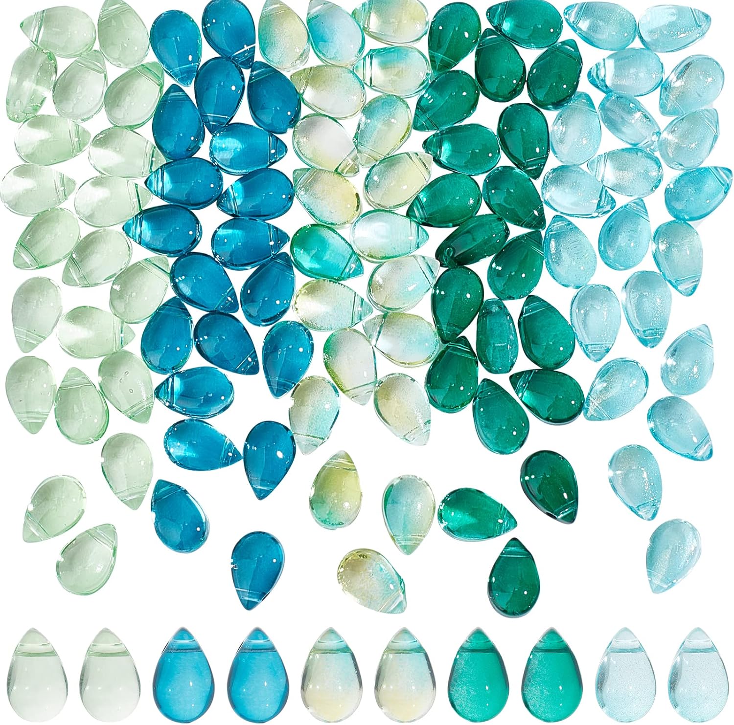Amazon.com: AHANDMAKER 100 Pcs Teardrop Czech Glass Beads, 5 Colors ...