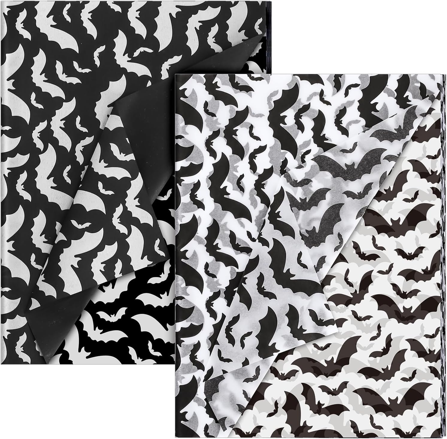 Amazon.com: Whaline Halloween Bat Tissue Paper Black White Bat Wrap ...
