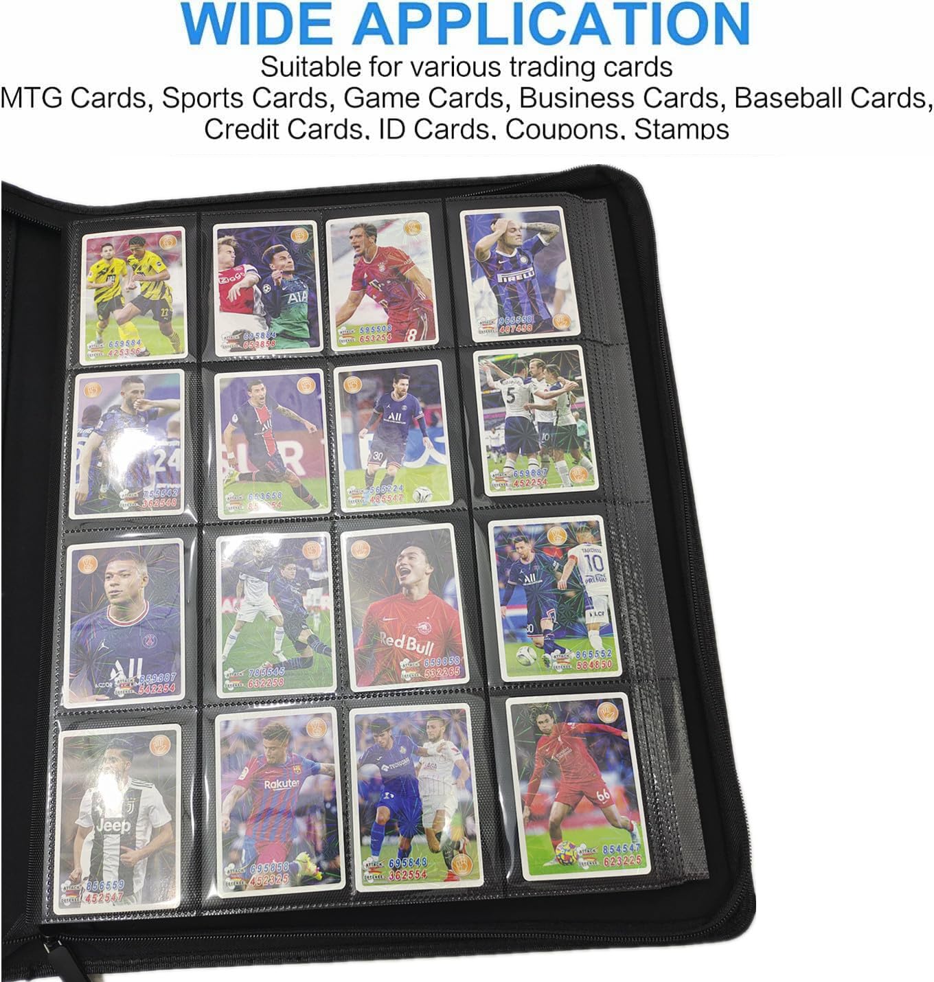 1000+ Pockets Trading Card Binder, 16 Pocket Ringless Side Loading Card ...