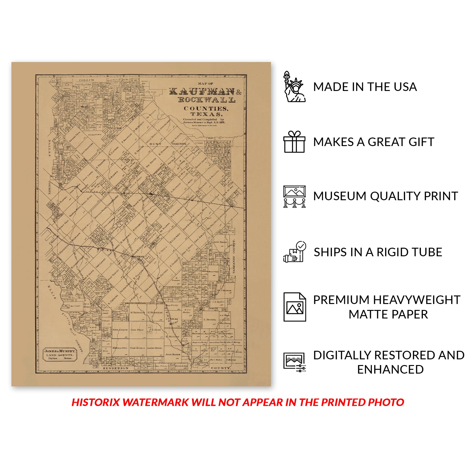 Rockwall Texas Map Wall
