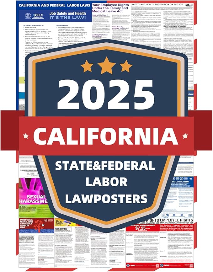 Amazon.com : 2025 California State and Federal Labor Laws Poster ...