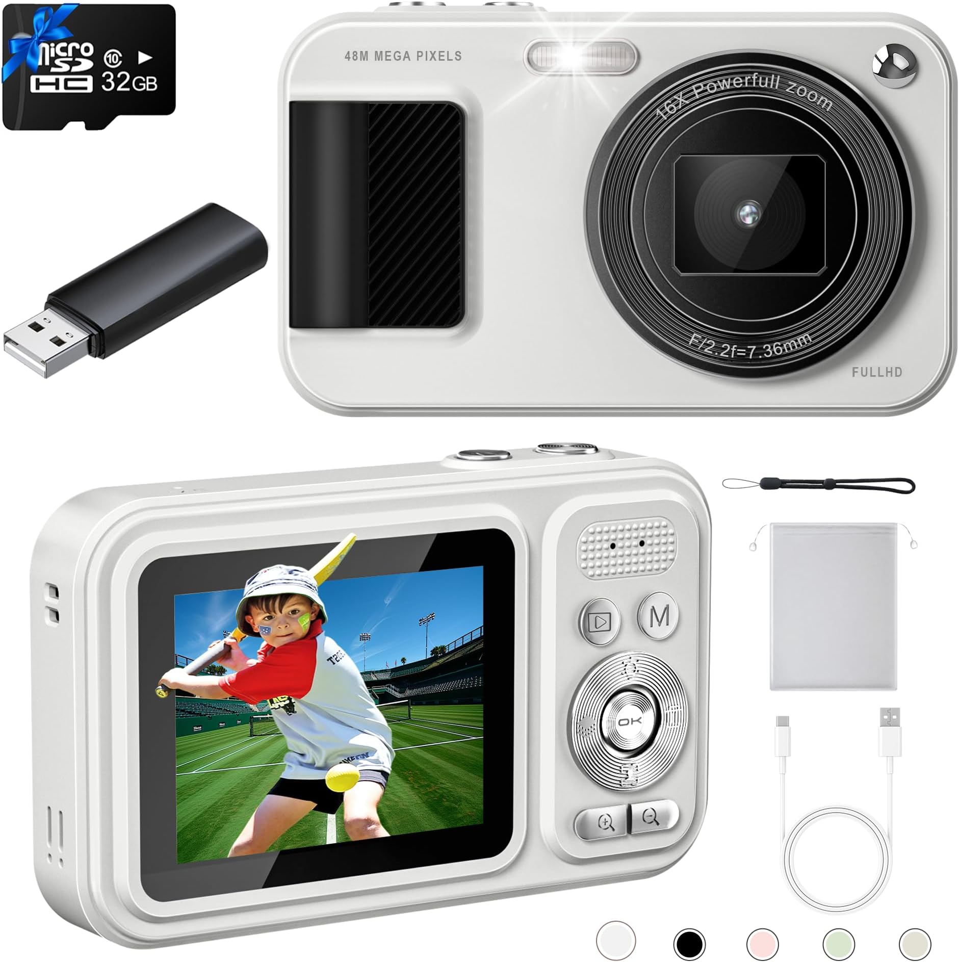 Amazon Canada: JVSCAM Digital Camera, Autofocus 48MP Point and Shoot ...