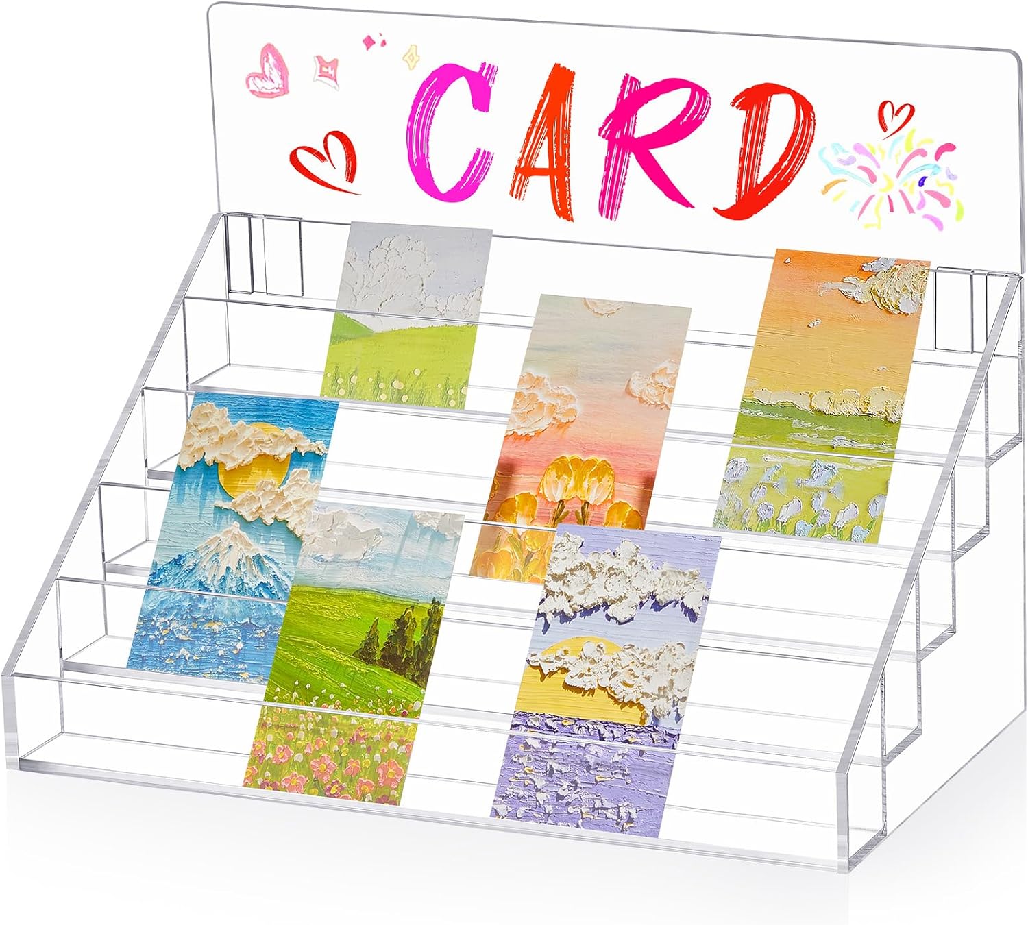 Amazon.com: Menkxi 5 Tier Greeting Card Display Stand 12. 5 x 7 x 9. 5 ...