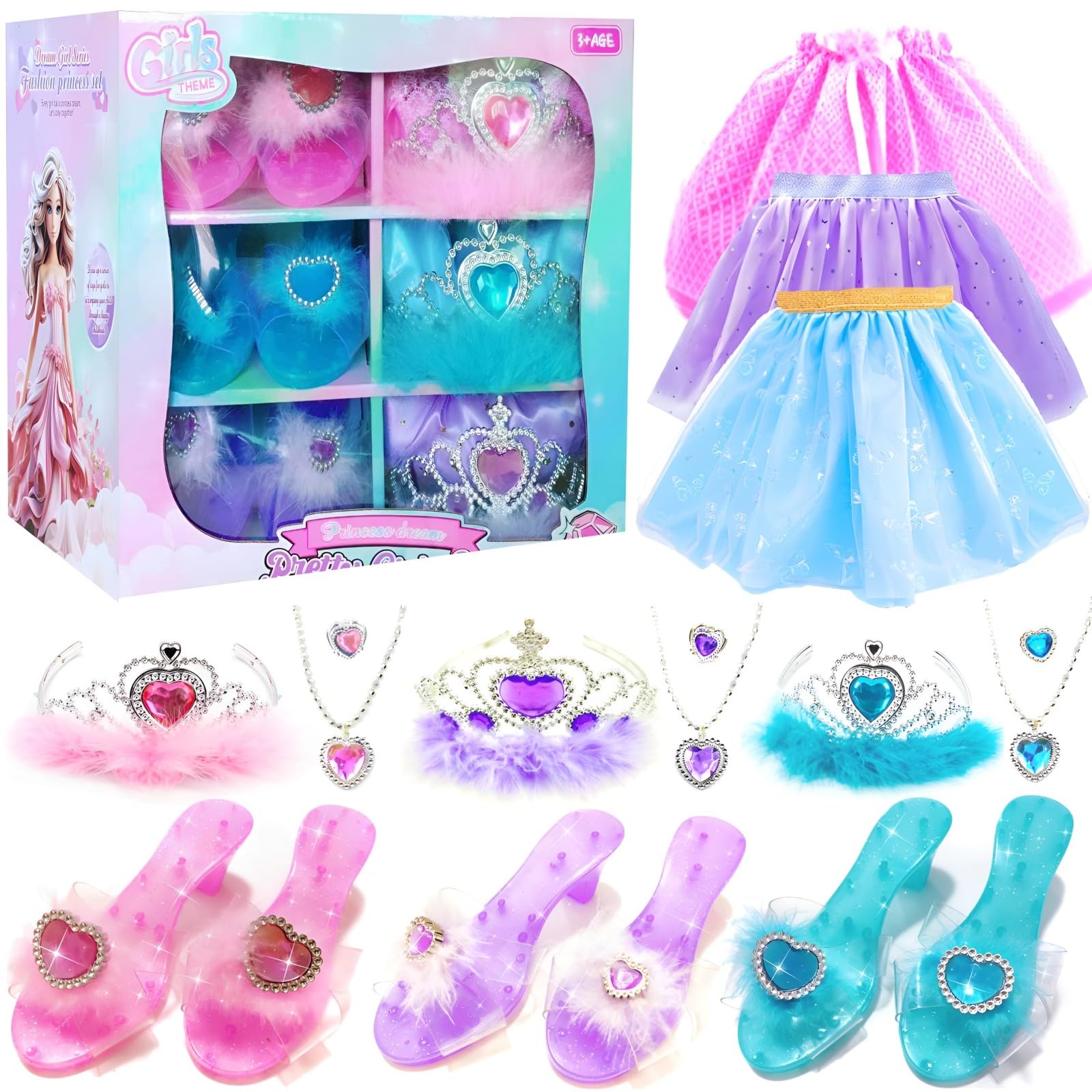 Hechify Princess Dress Up Shoes Princess Dresses for Girls,Girls Dress ...