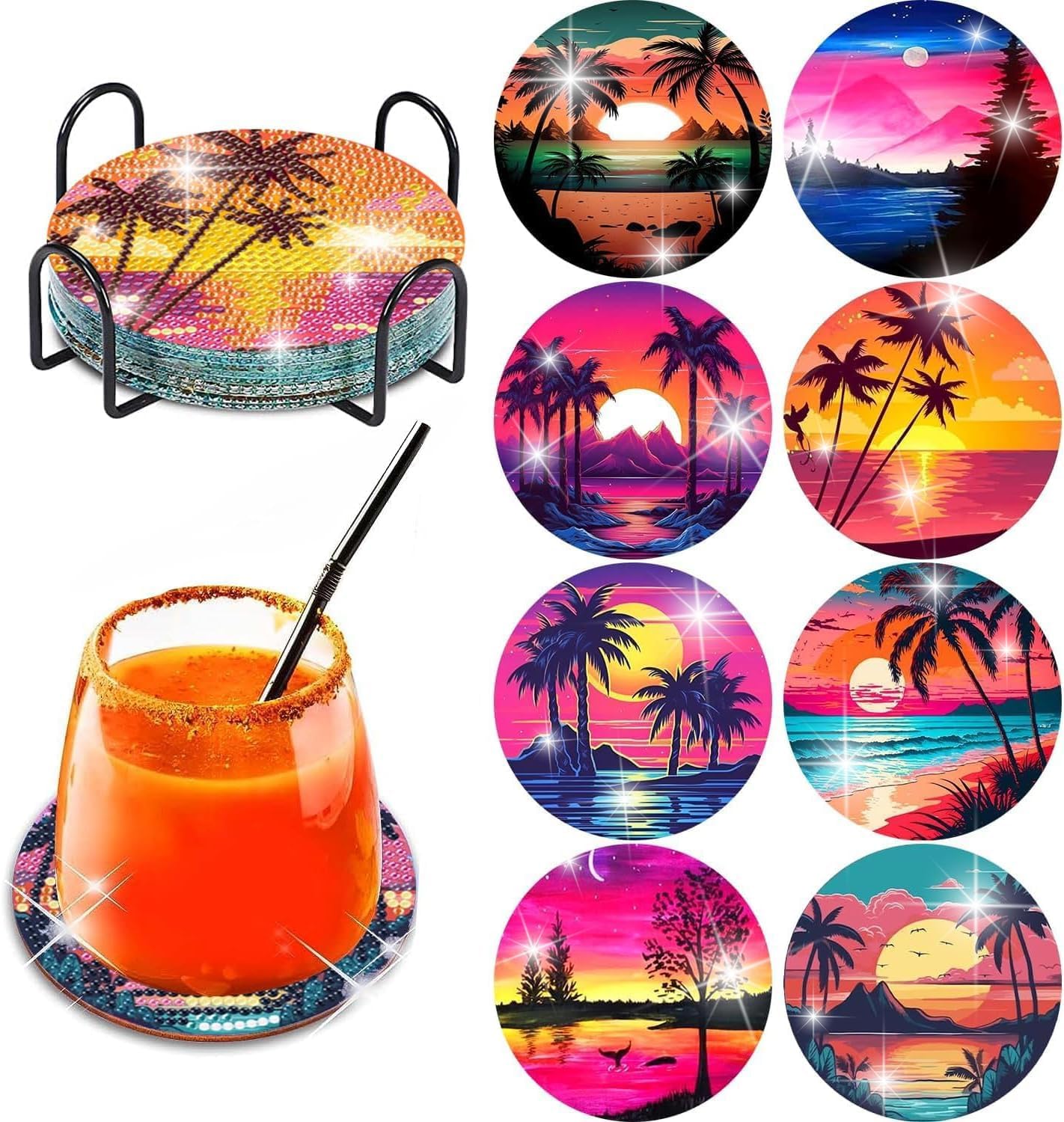 Amazon.com: Gatokit Diamond Painting Coasters Kit, DIY Diamond Dots Art ...